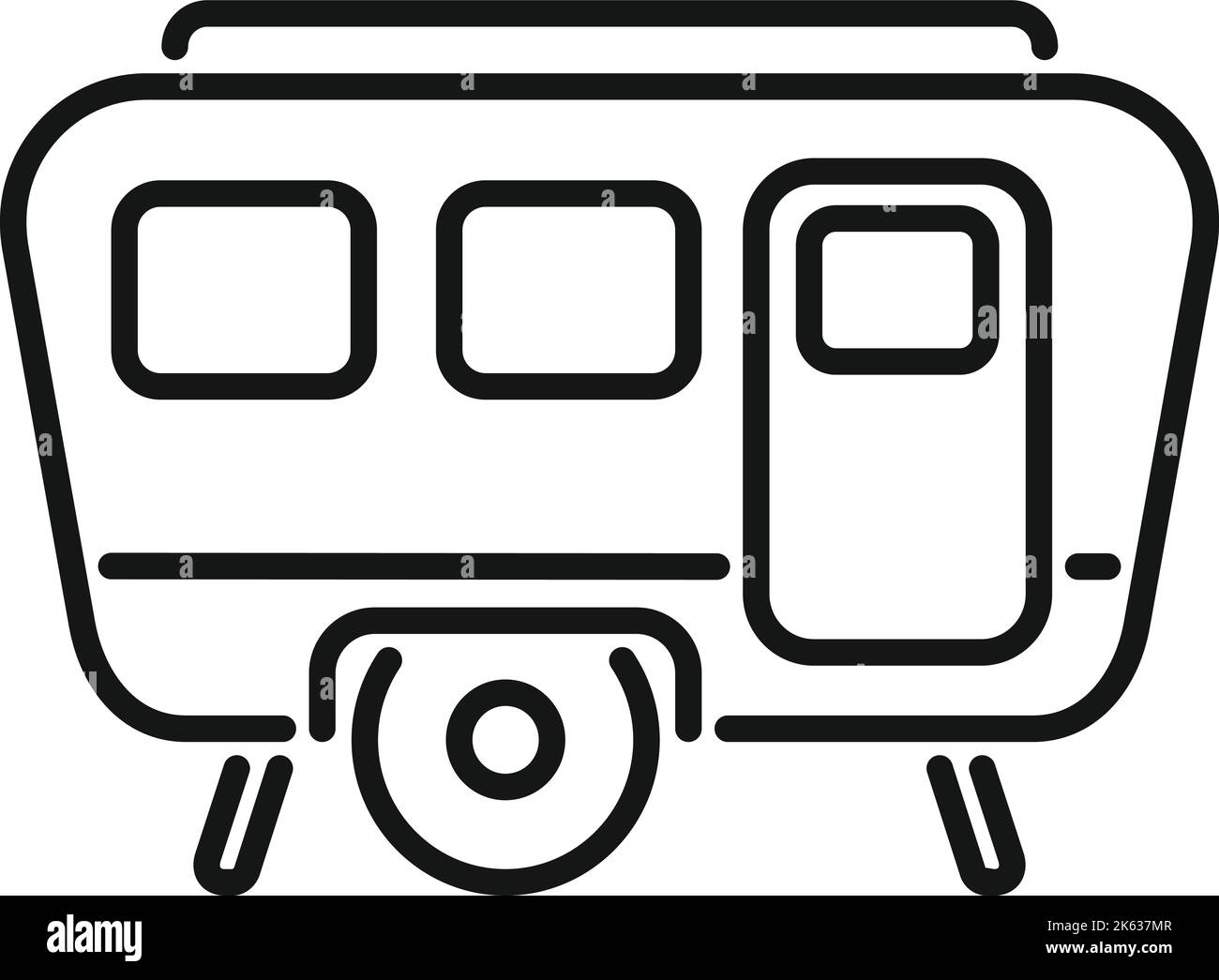 Auto camper icon outline vector. Caravan bus. Van trailer Stock Vector ...