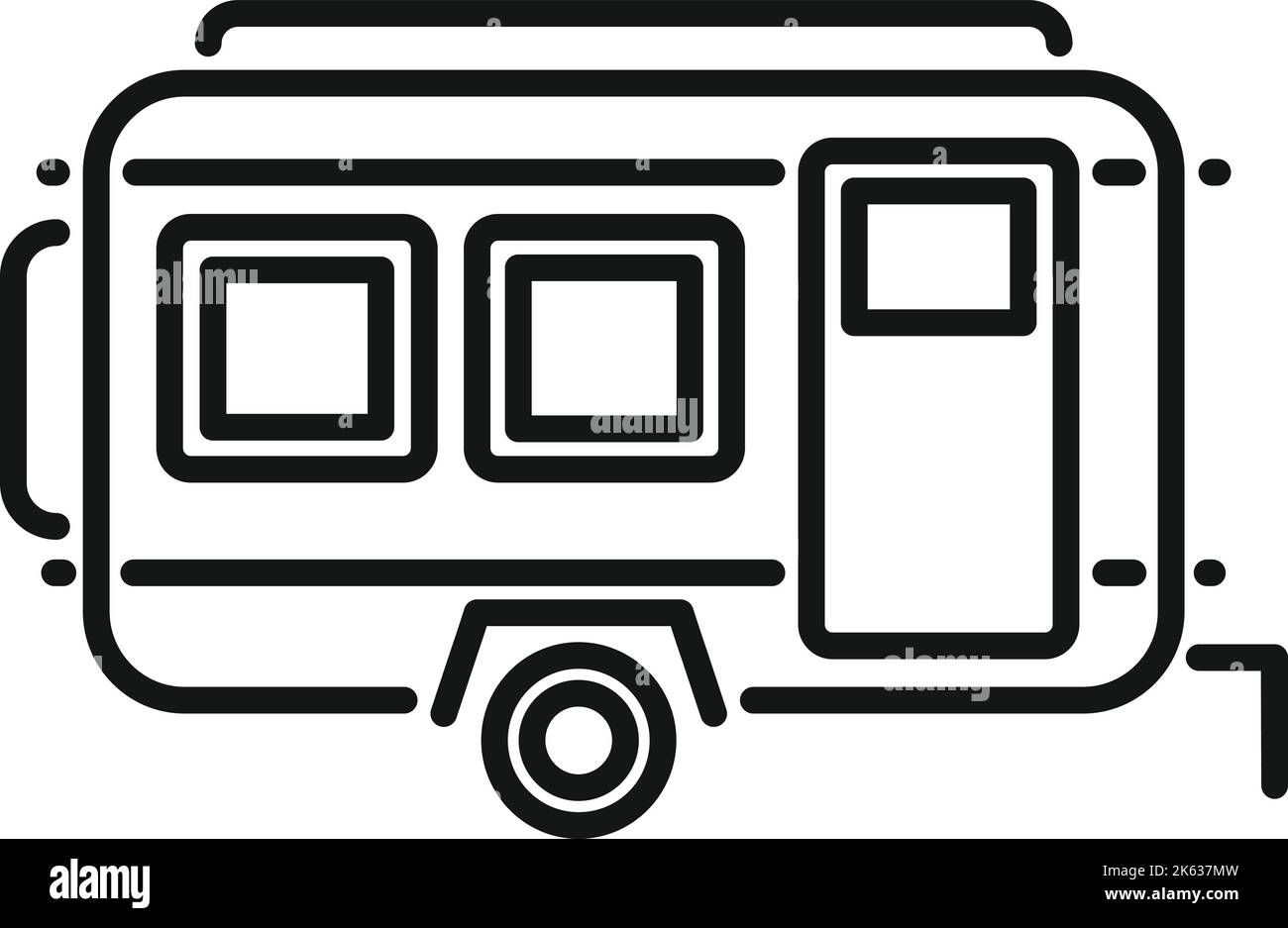 Trailer house vehicle line Stock Vector Images - Alamy