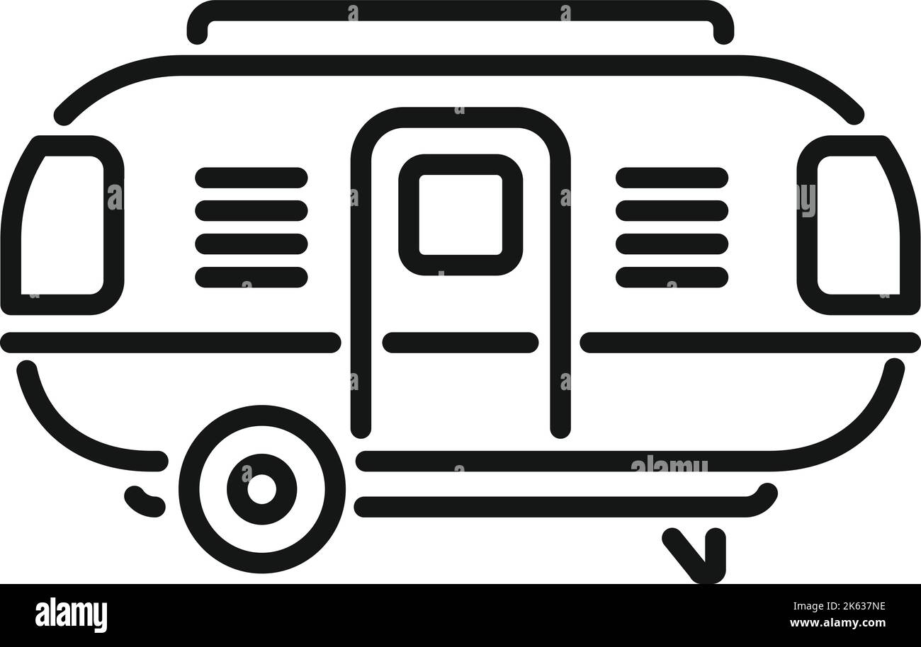 Trailer icon outline vector. Camper car. Home travel Stock Vector Image ...