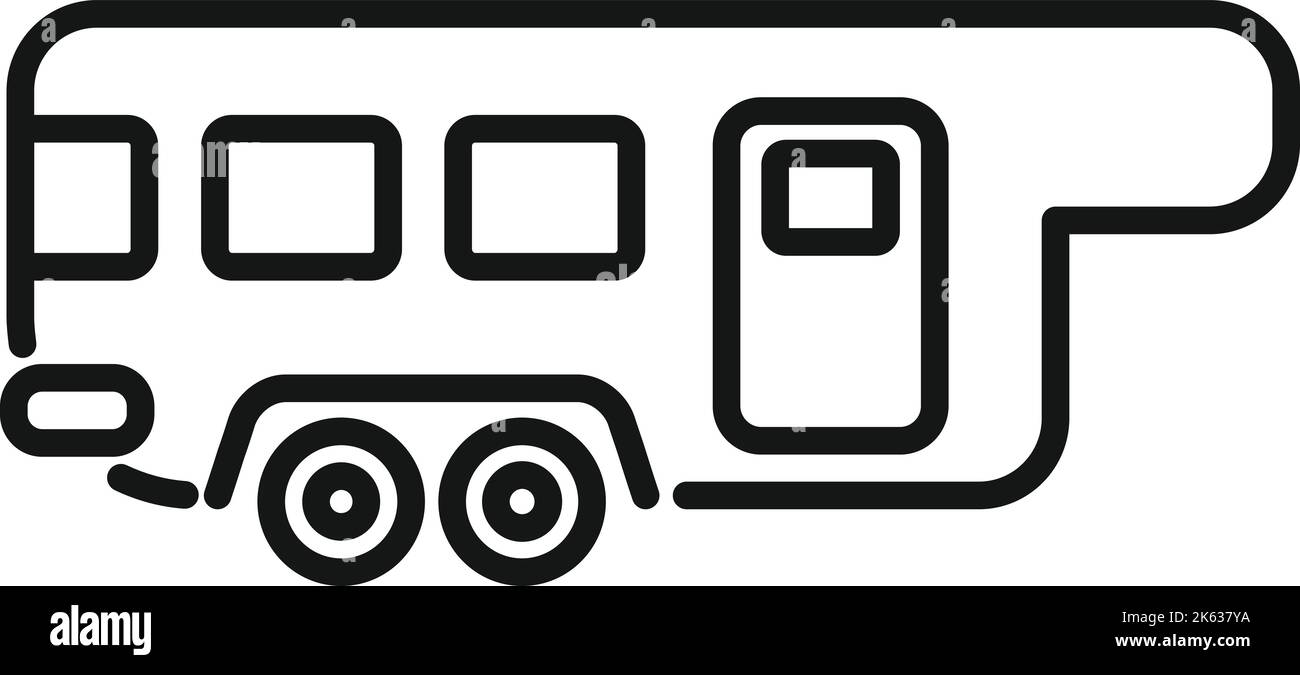 Motorhome icon outline vector. Camper caravan. Rv tent Stock Vector ...