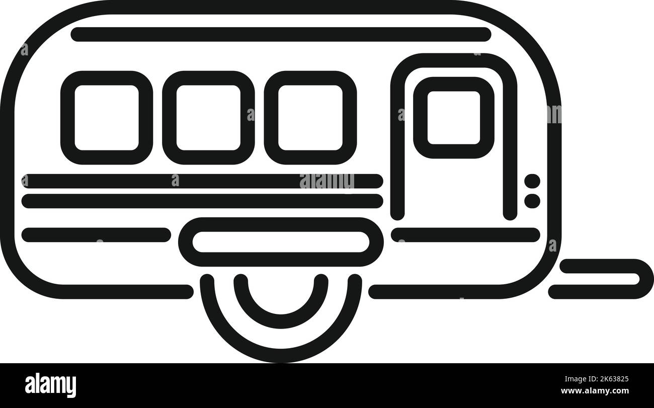 Motorhome tent icon outline vector. Car camper. Caravan auto Stock ...