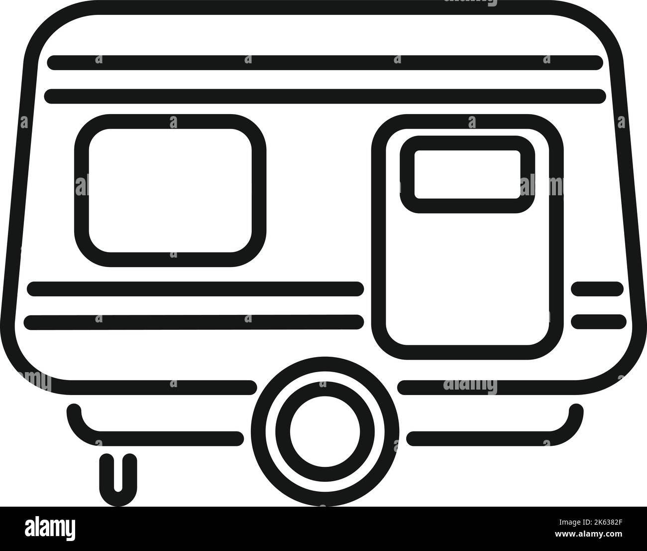 Trip trailer icon outline vector. Auto camper. Travel home Stock Vector ...