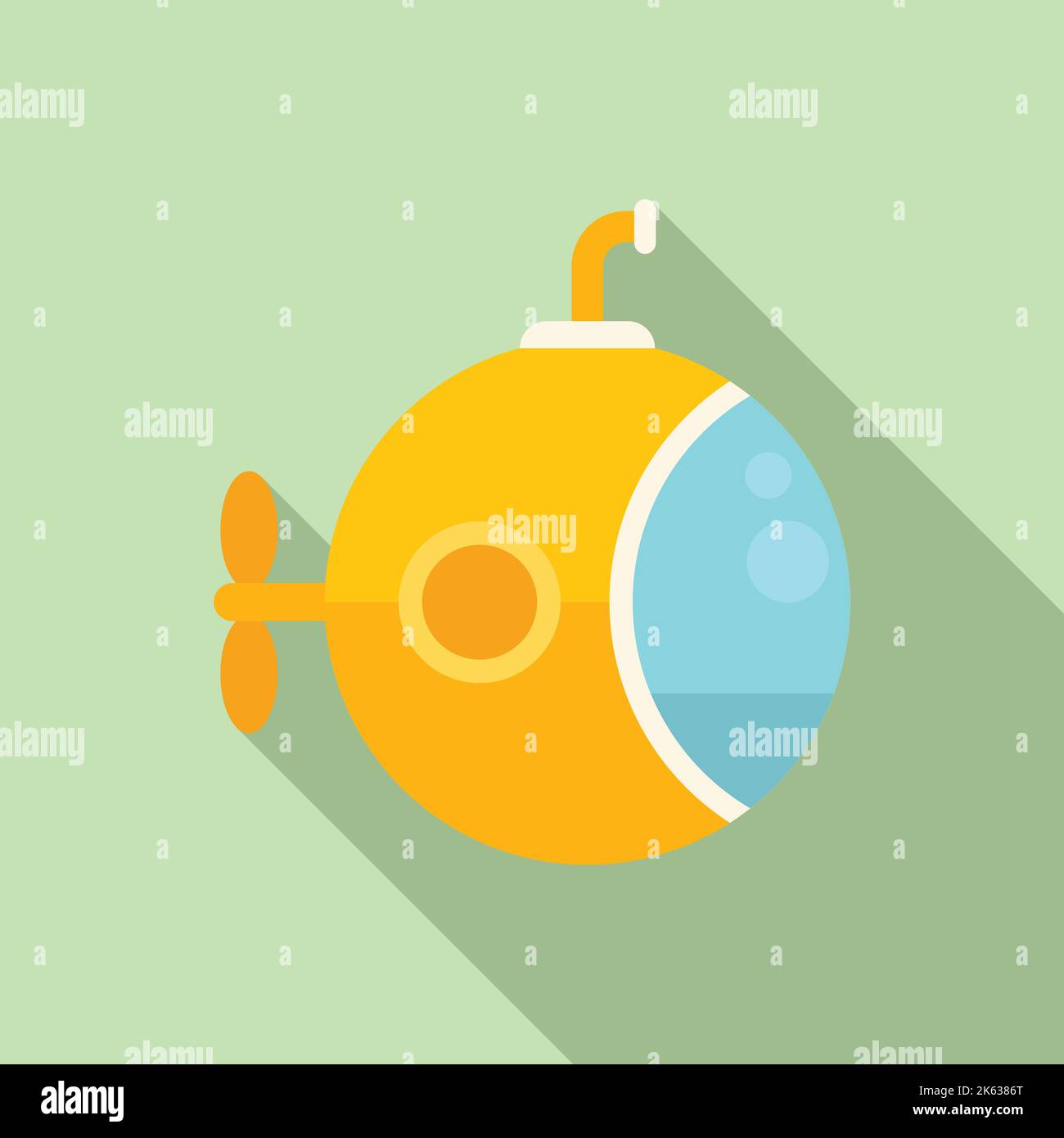 Submarine icon flat vector. Sea ship. Underwater marine Stock Vector ...