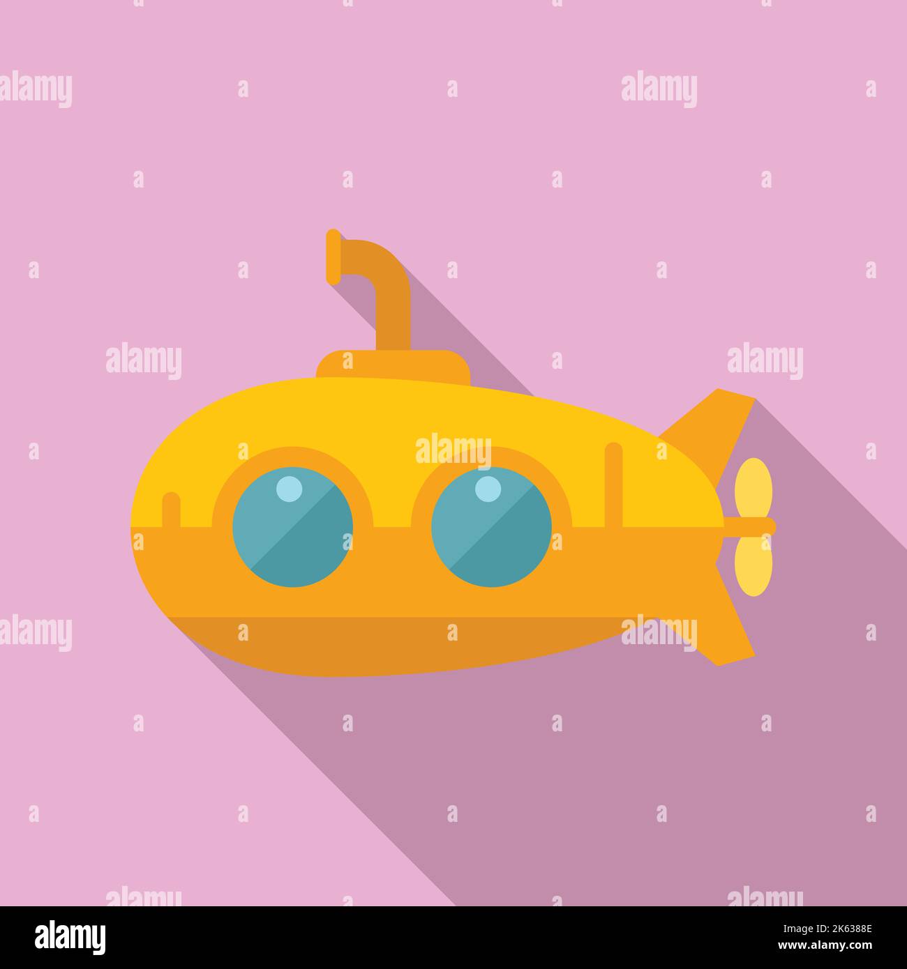 Sea bathyscaphe icon flat vector. Submarine ship. Marine deep Stock ...