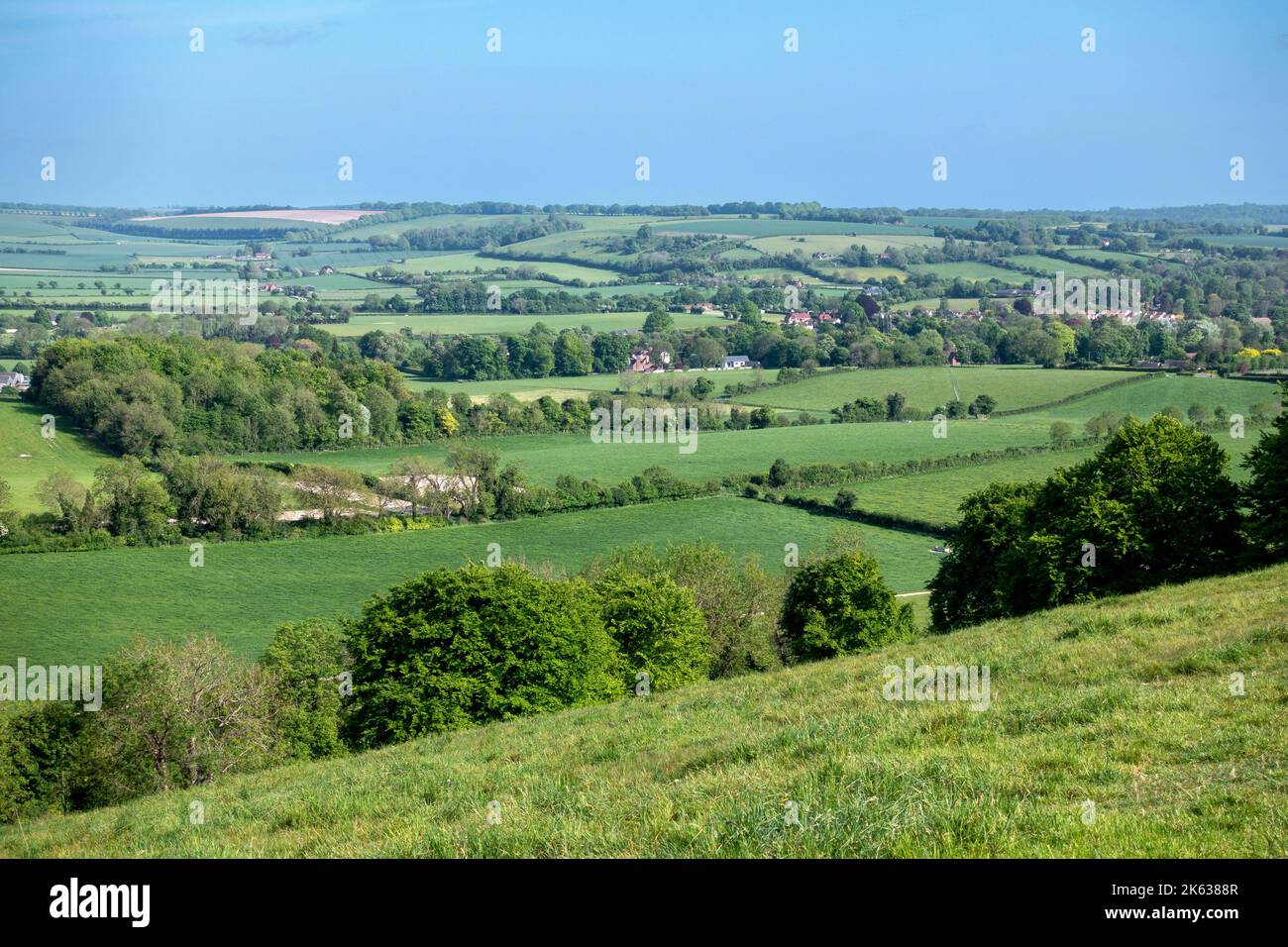 View from Beacon Hill looking towards Exton with views of the South ...