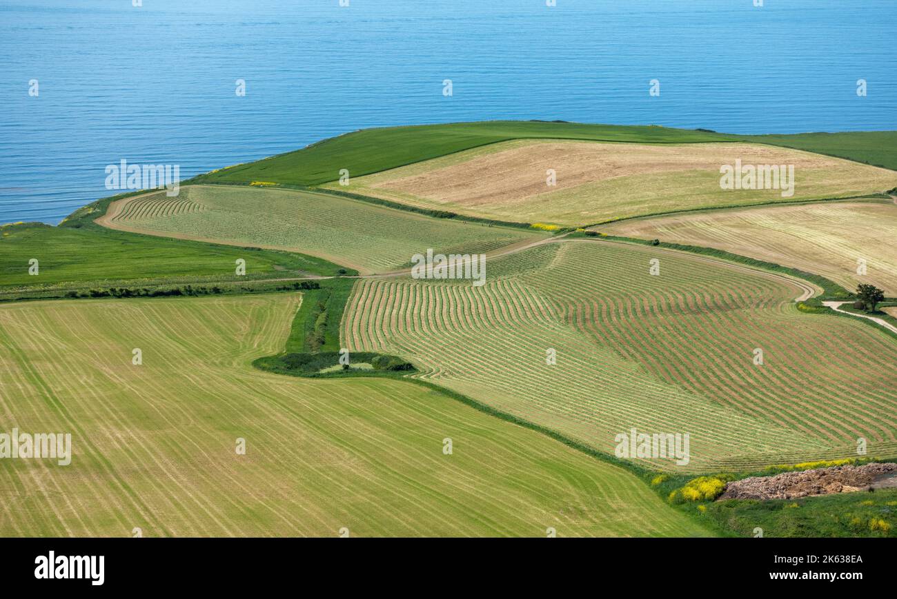 View from Swyre Head the highest point of the Isle of Purbeck in Dorset ...