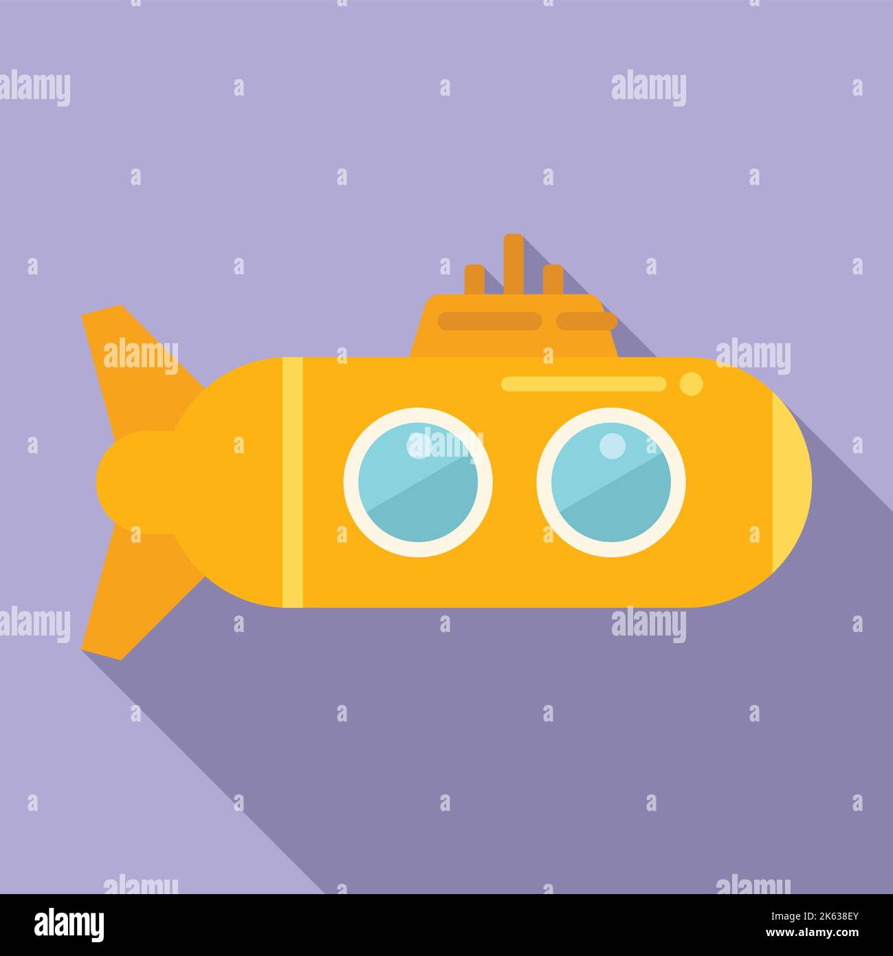 Bathyscaphe periscope icon flat vector. Submarine sea. Marine ocean ...