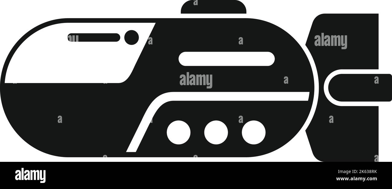 Bathyscaphe ship icon simple vector. Sea submarine. Marine periscope ...