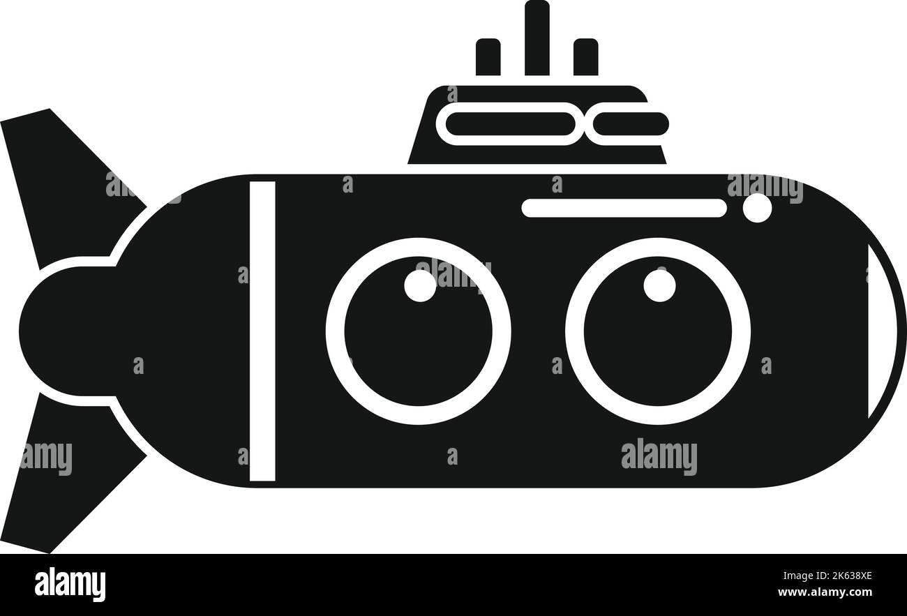 Cute submarine icon simple vector. Sea bathyscaphe. Sub marine Stock ...