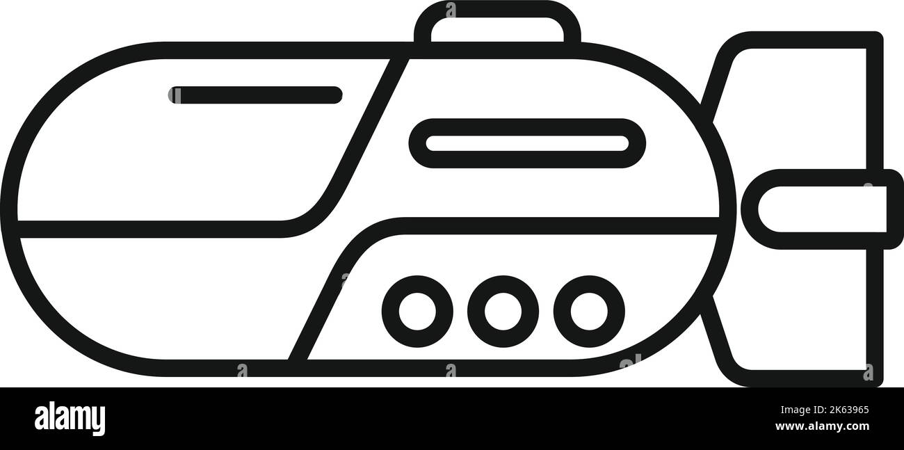 Underwater ship icon outline vector. Sea boat. Sub marine Stock Vector ...
