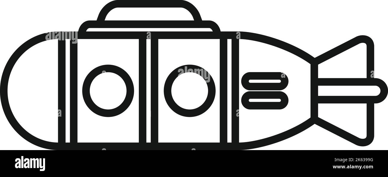 Cute submarine icon outline vector. Sea bathyscaphe. Sub marine Stock ...
