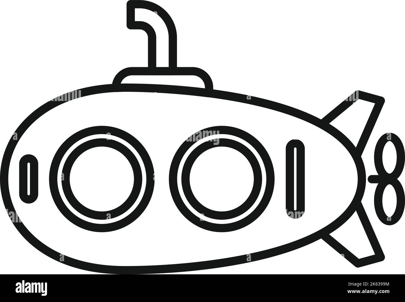 Sea bathyscaphe icon outline vector. Submarine ship. Marine deep Stock ...