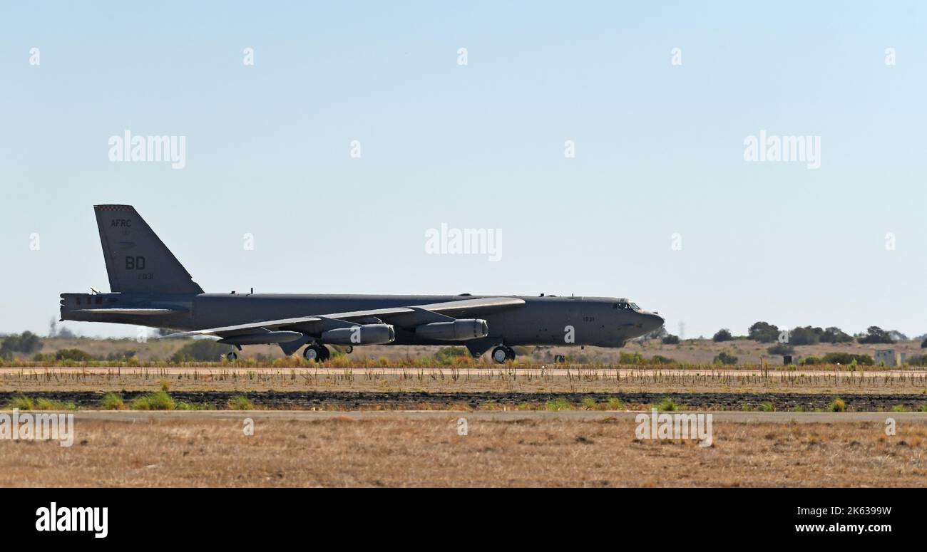 Boeing B-52 moving on the runway landing at MCAS Miramar in San Diego, California Stock Photo ...