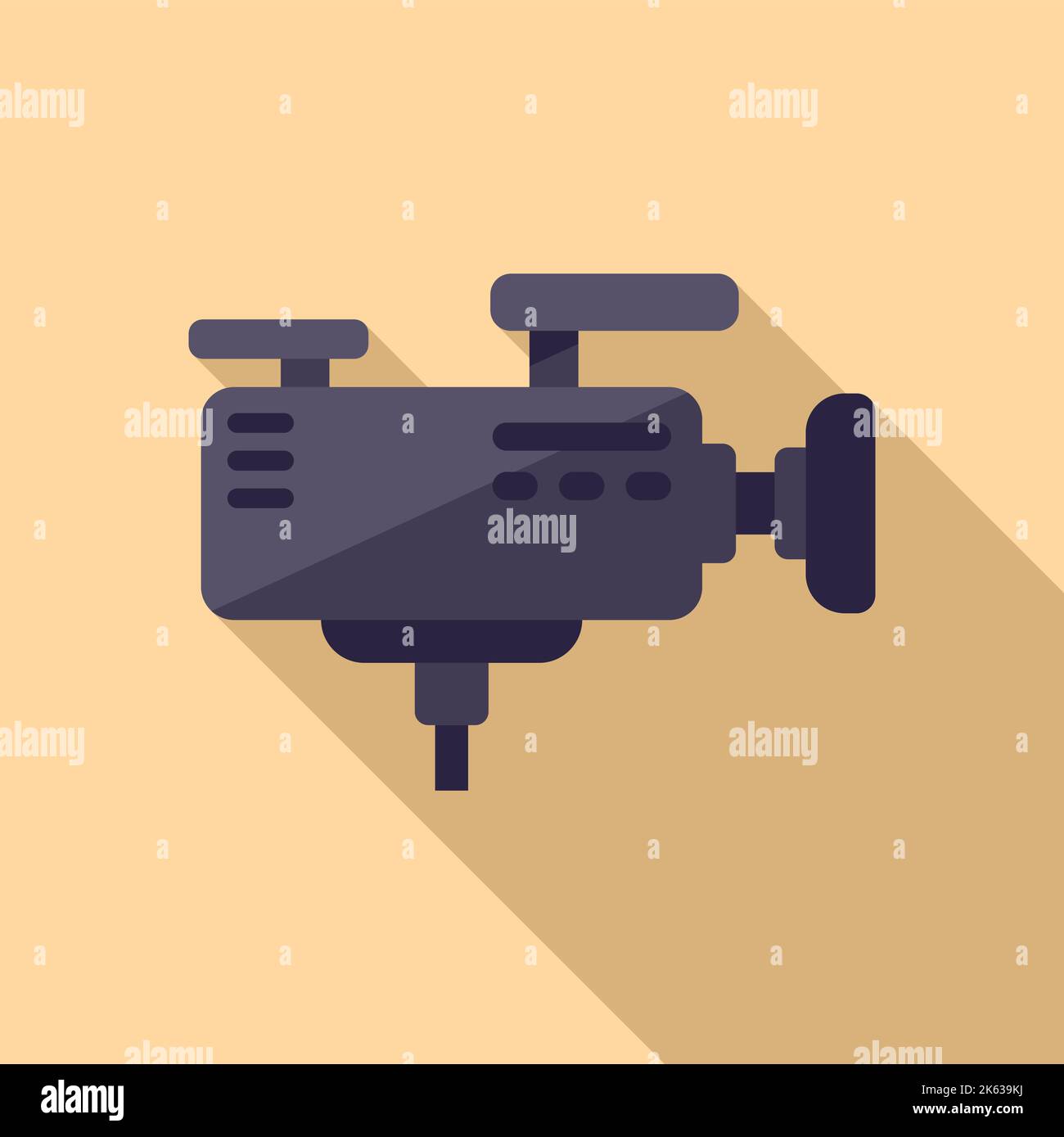 Reportage video camera icon flat vector. Press tv. Media crew Stock ...