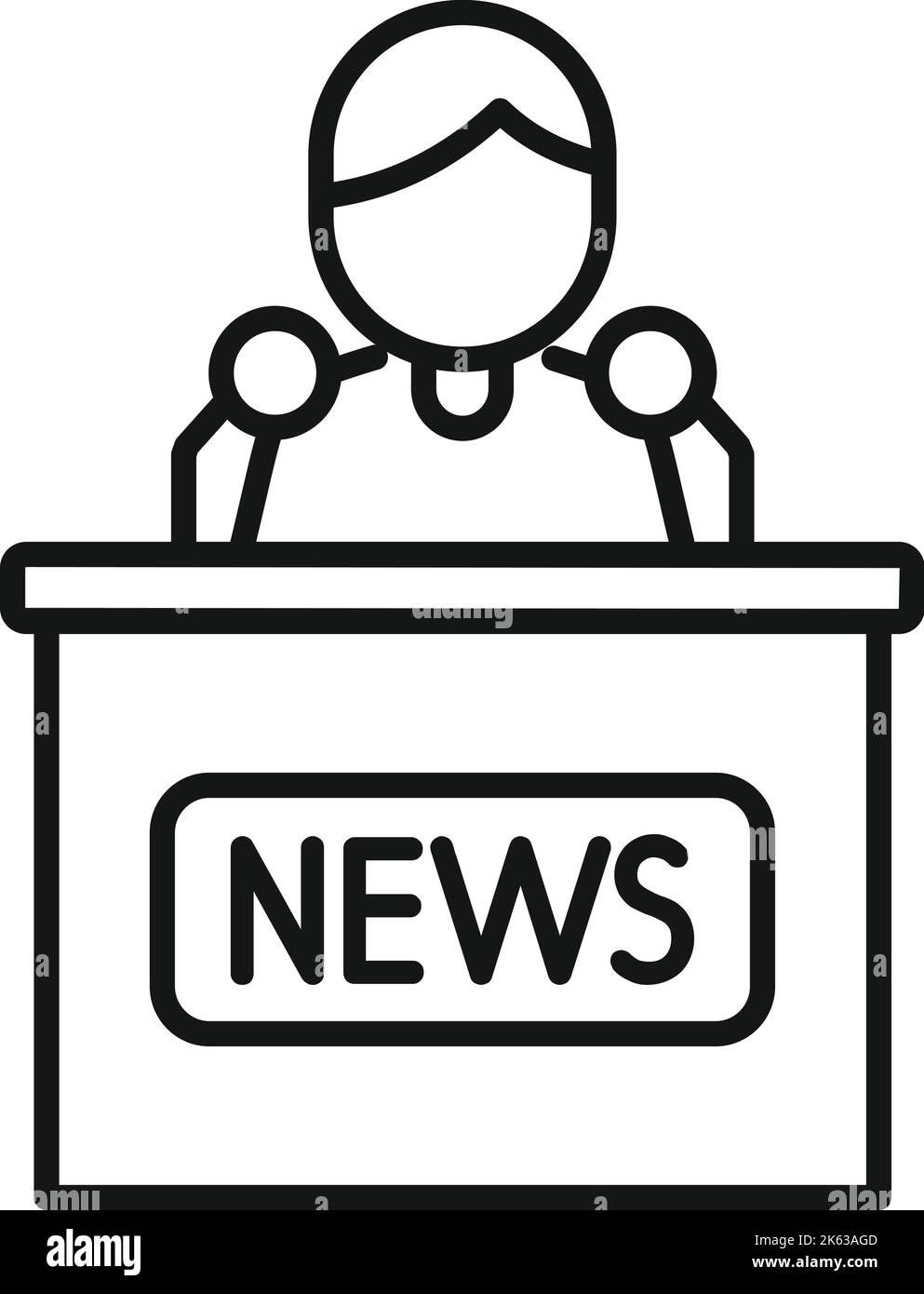 Reportage journalist icon outline vector. Camera press. Tv interview ...