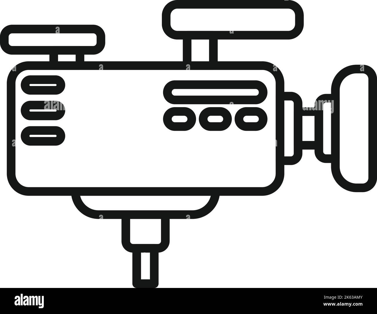 Reportage video camera icon outline vector. Press tv. Media crew Stock ...