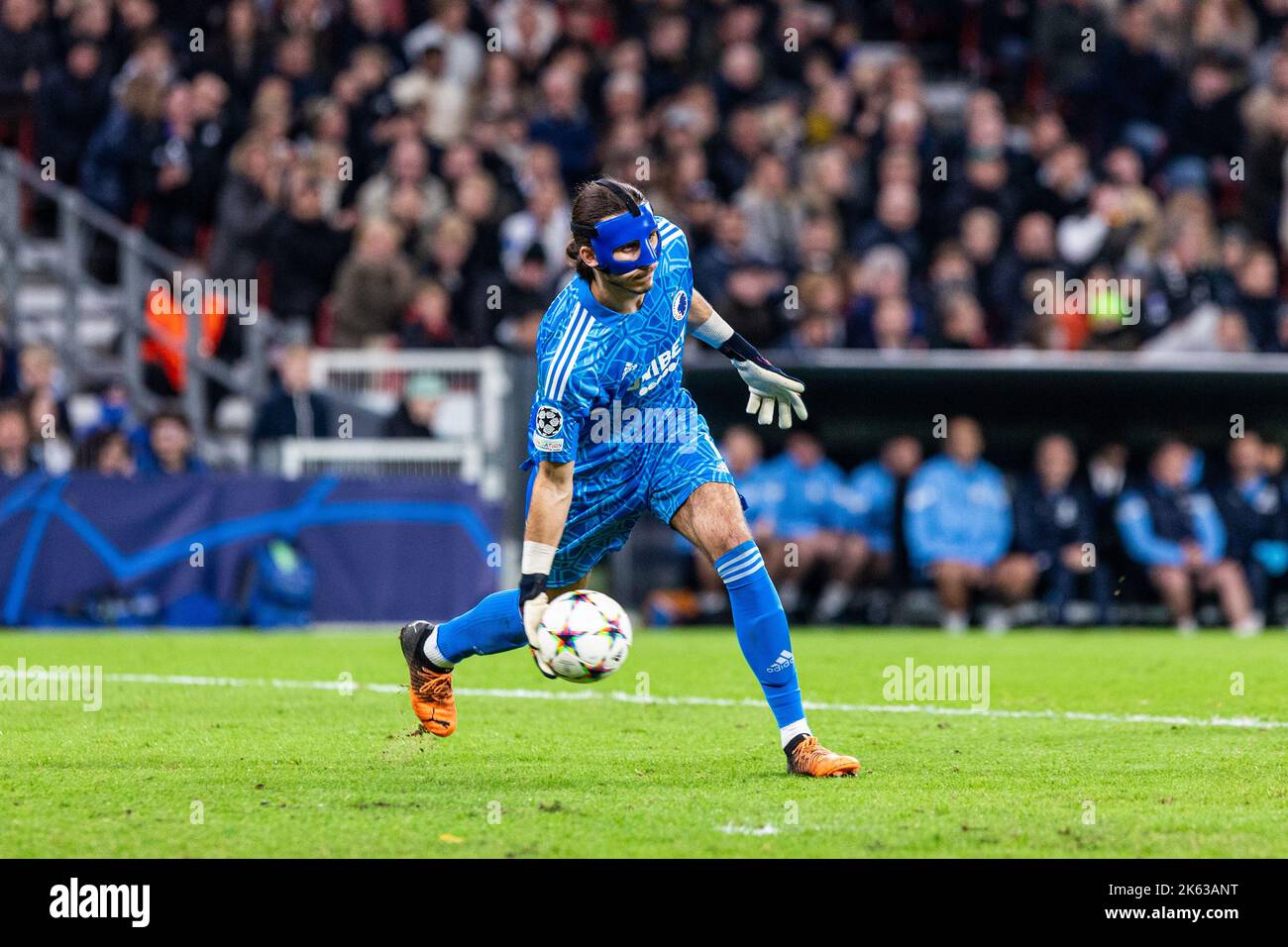 Copenhagen, Denmark. 11th Oct, 2022. Goalkeeper Kamil Grabara (1) of FC ...