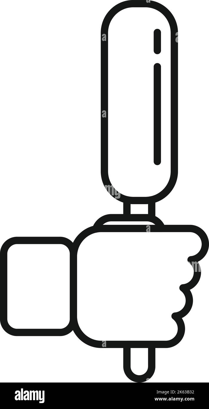 Hand microphone icon outline vector. Camera reportage. Media reporter ...