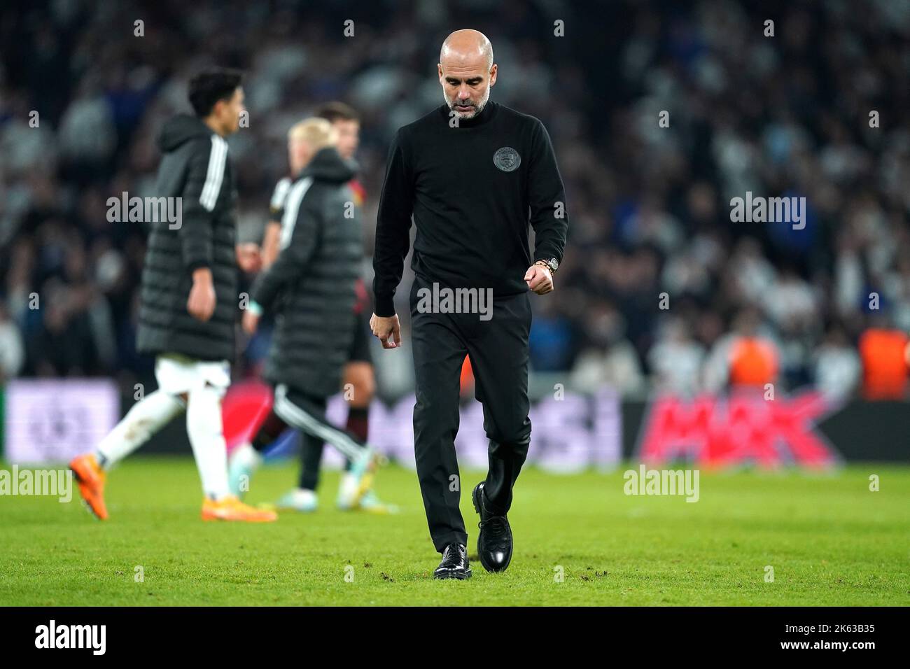 Manchester City manager Pep Guardiola looks frustrated after the final ...