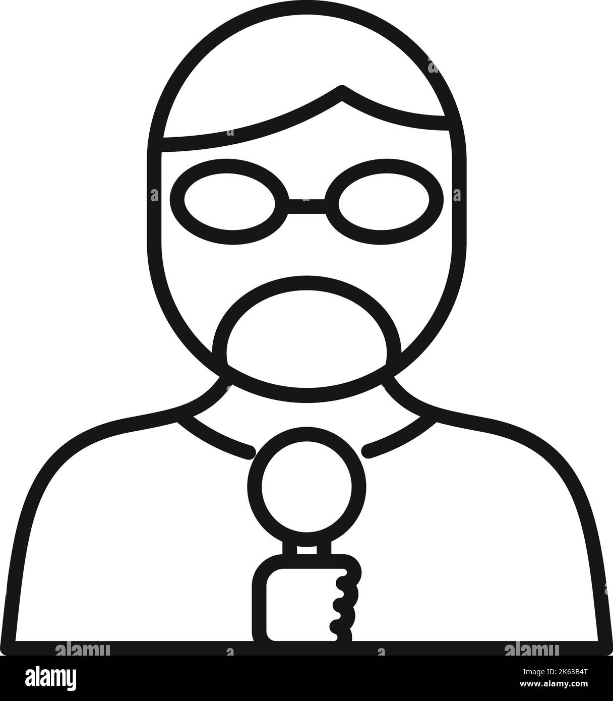 Man journalist icon outline vector. Camera tv. Crew reporter Stock ...