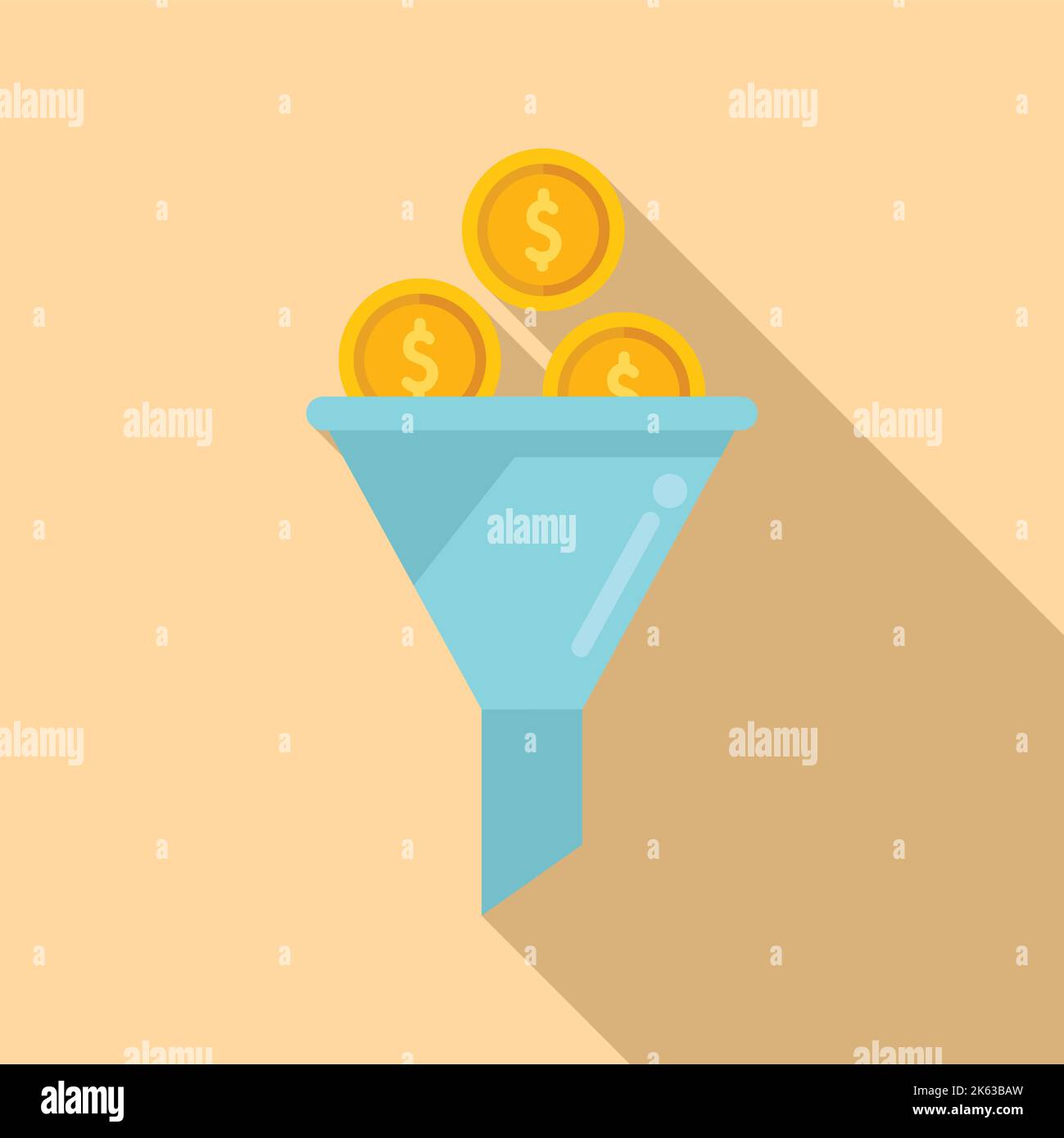 Monetization funnel icon flat vector. Audience strategy. Social media ...