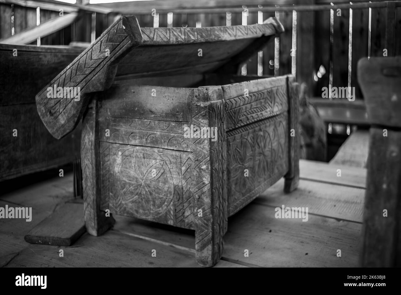 Closeup shot decorated vintage Black and White Stock Photos & Images ...