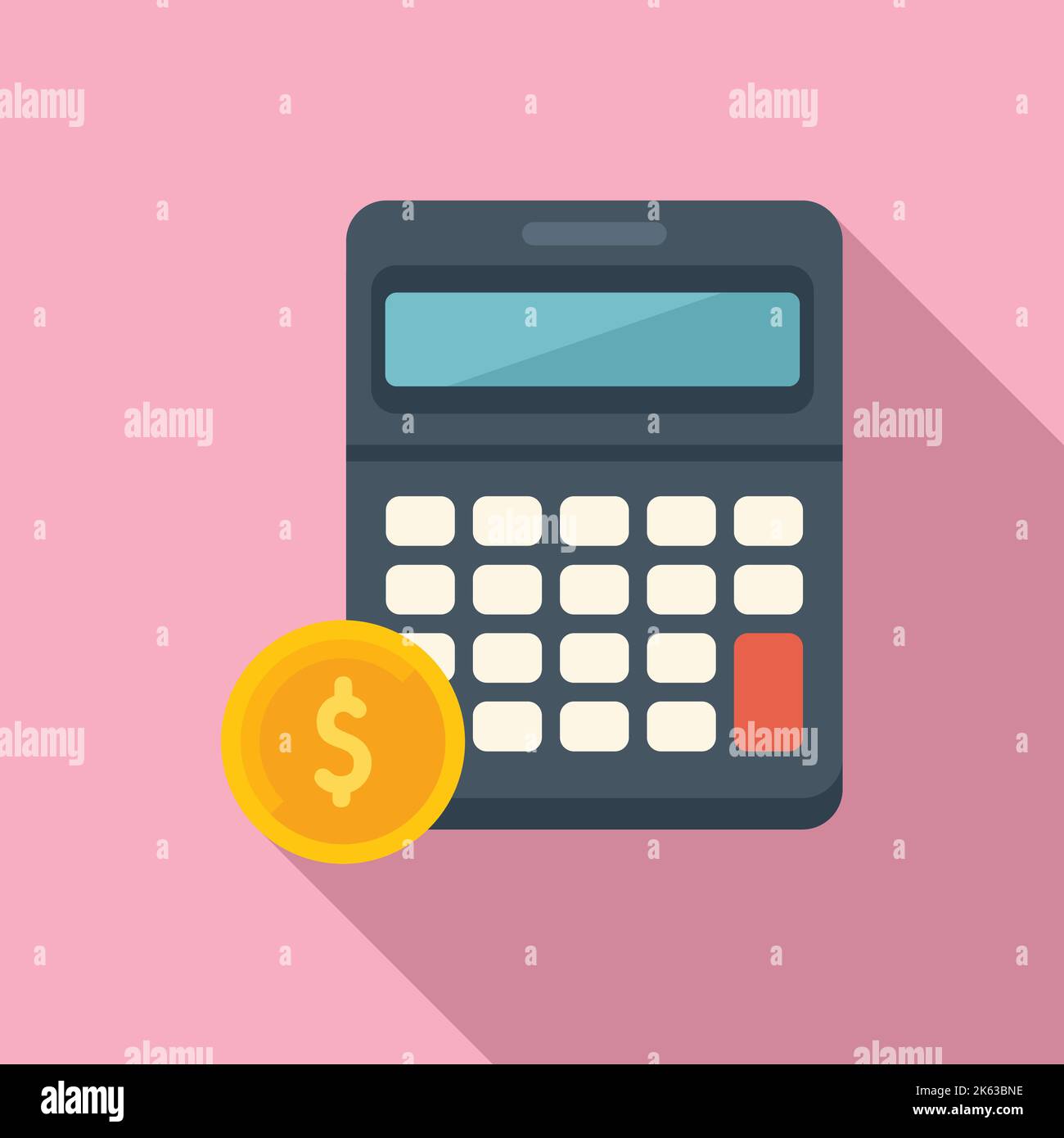 Monetize calculator icon flat vector. Money conversion. Social media ...