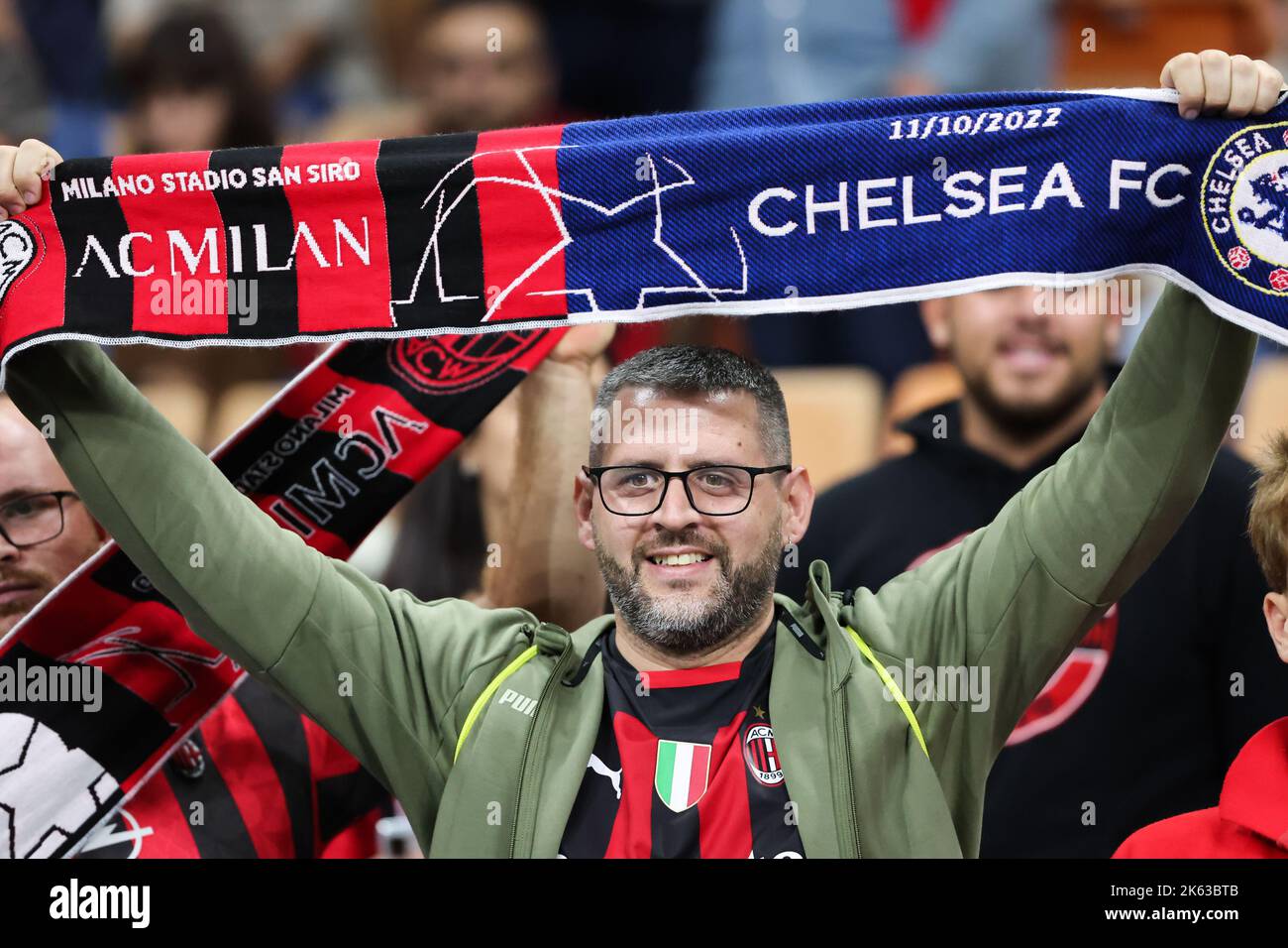 AC Milan fan in the stand during the UEFA Champions League Group E ...