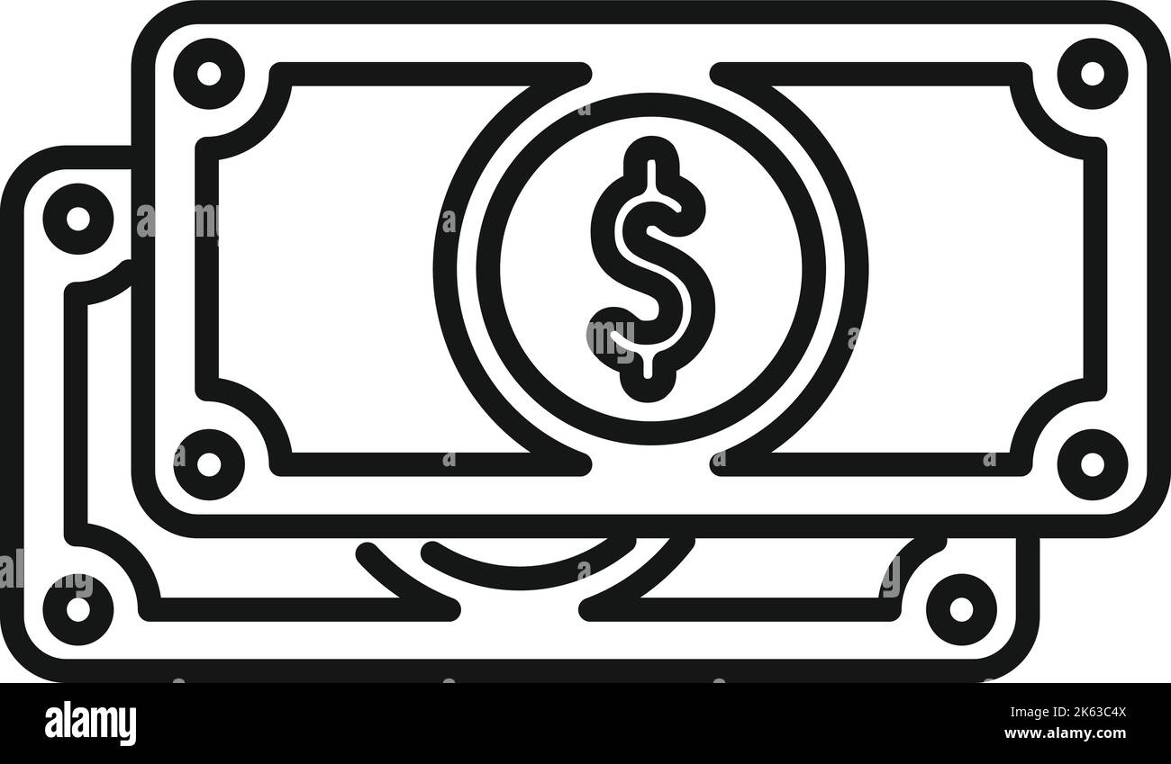 Monetization cash icon outline vector. Mobile strategy. Money ...