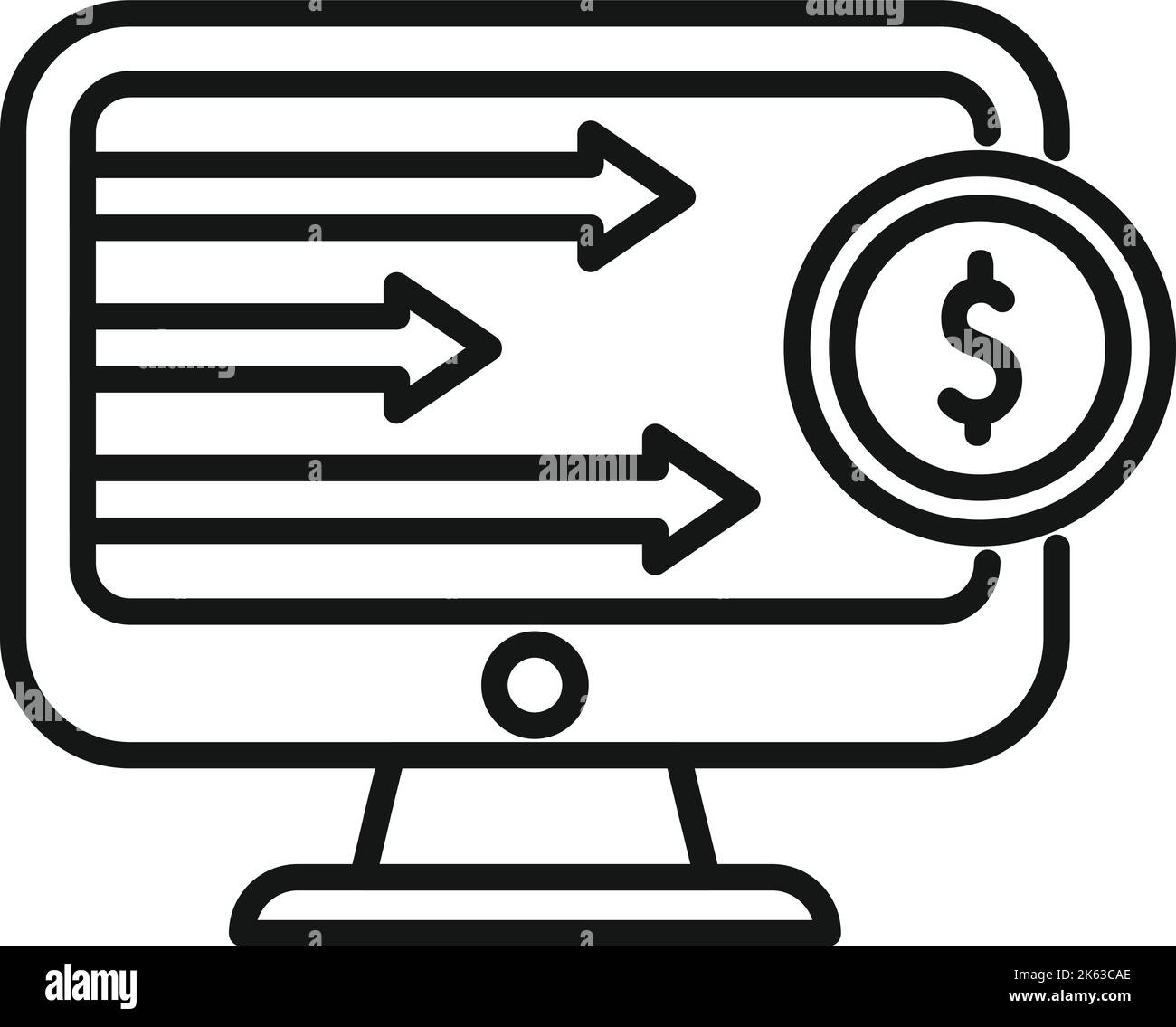 Take online profit icon outline vector. Mobile money. Check earning ...