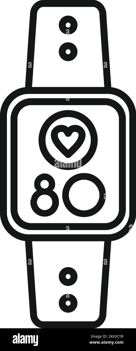 Smartwatch icon outline vector. Smart watch. Digital clock screen Stock ...