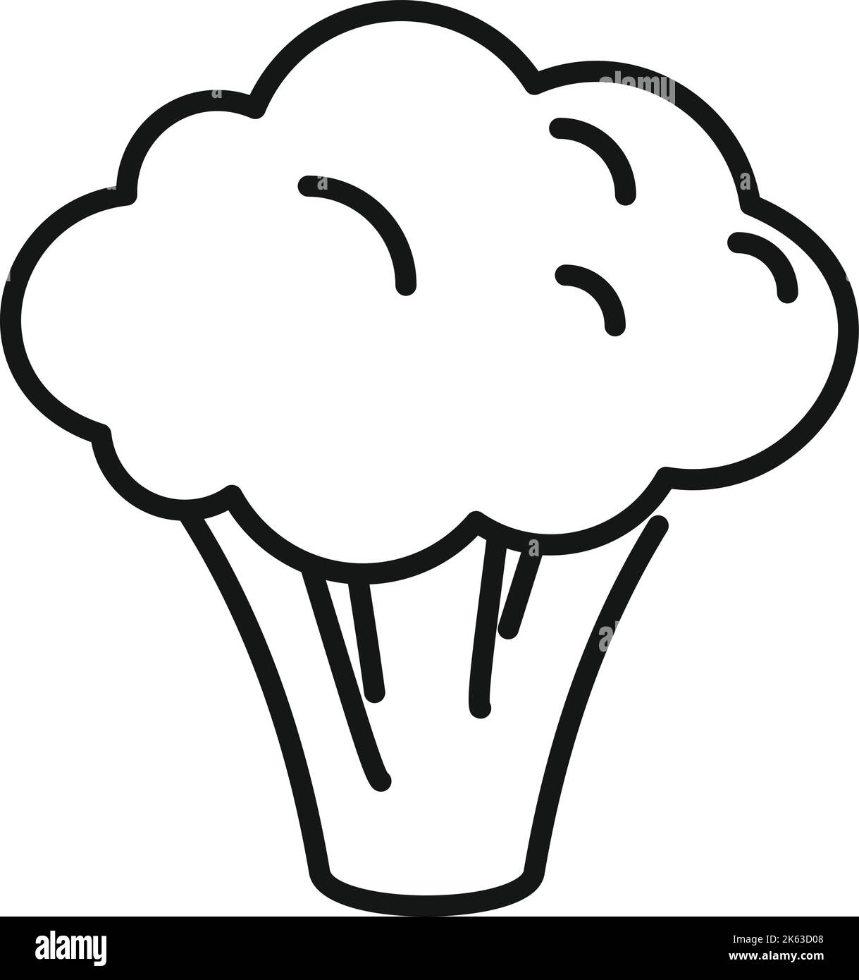 Broccoli icon outline vector. Cabbage food. Vegetable plant Stock ...