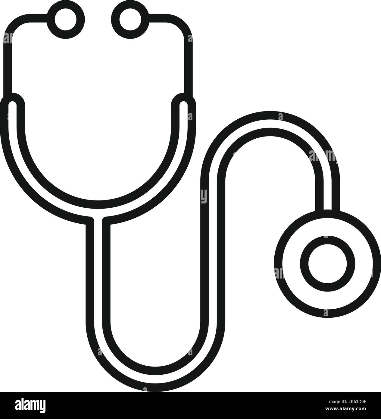 Stethoscope icon outline vector. Heart medicine. Medical nurse Stock ...