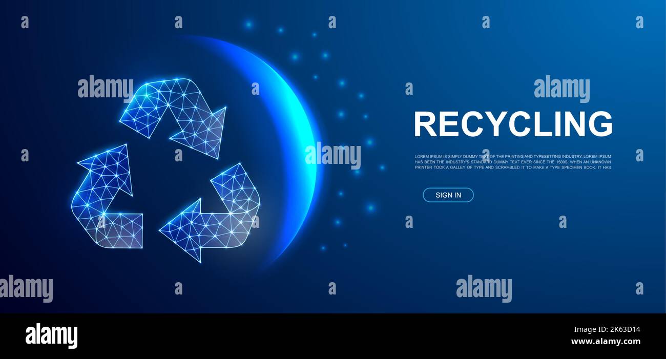 Recycle 3d polygonal symbol for website template. Low poly Ecosystem ...