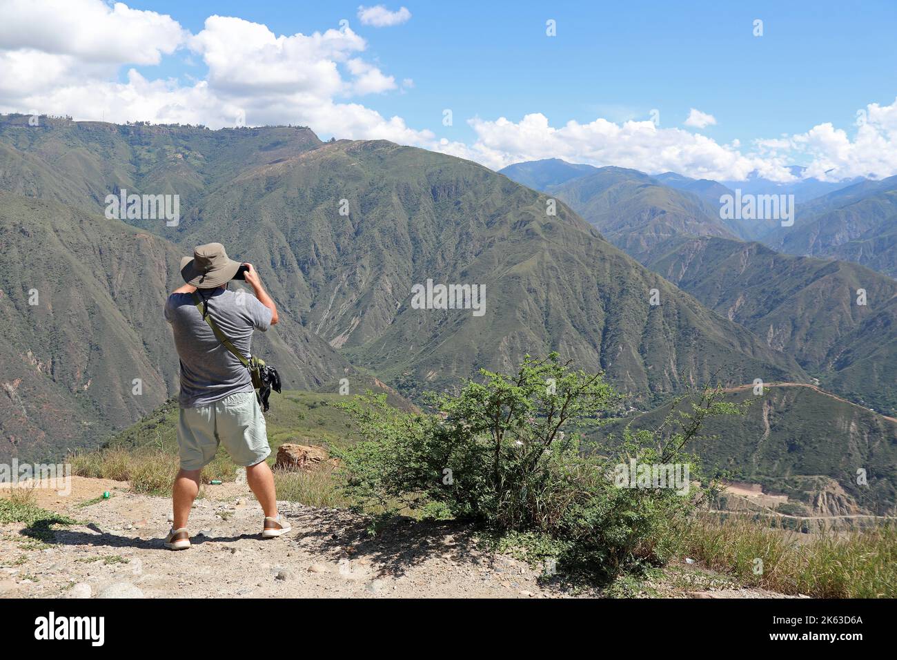Tourist at Chicamocha Canyon in Colombia Stock Photo - Alamy