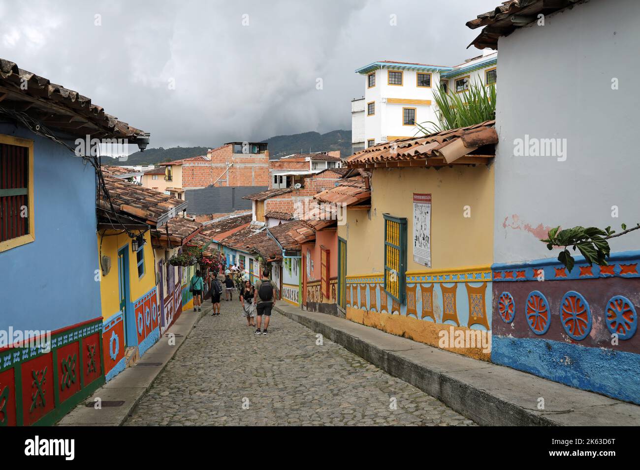Tourists at the pretty town of Guatape in Colombia Stock Photo - Alamy