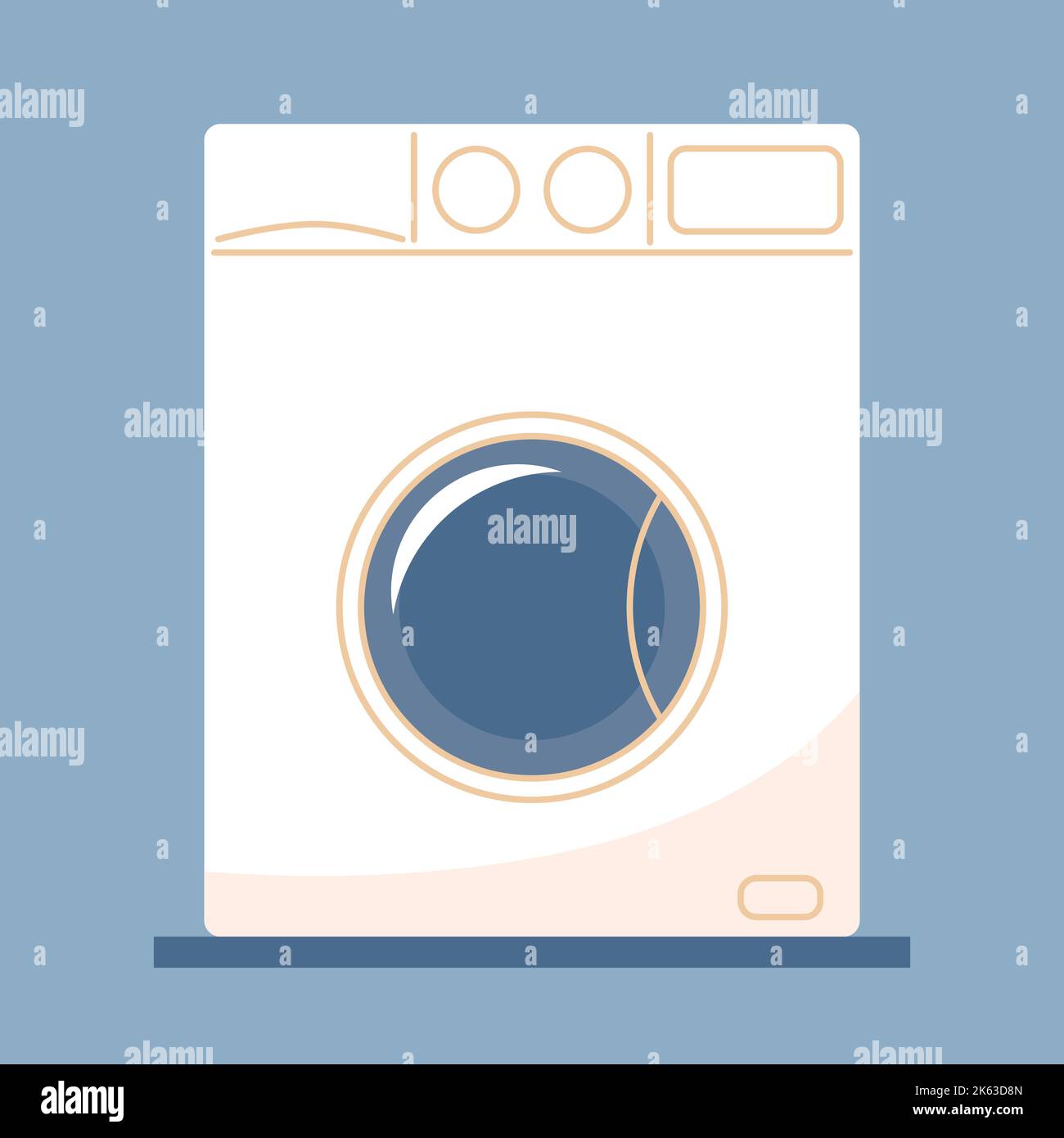 Washing machine with bubbles. Flat style vector illustration Stock ...