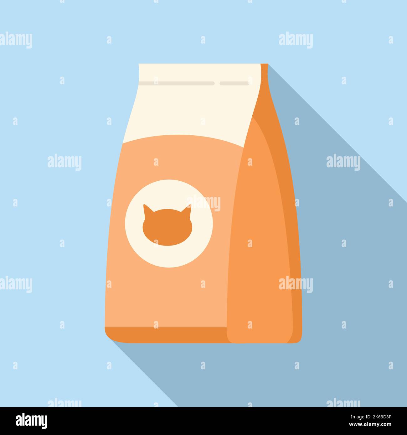 Cat food pack icon flat vector. Pet feed. Animal snack Stock Vector ...