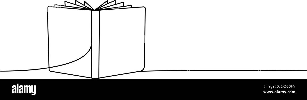 Open book one line continuous drawing. Bookstore, library continuous ... Open book one line continuous drawing. Bookstore, library continuous ...