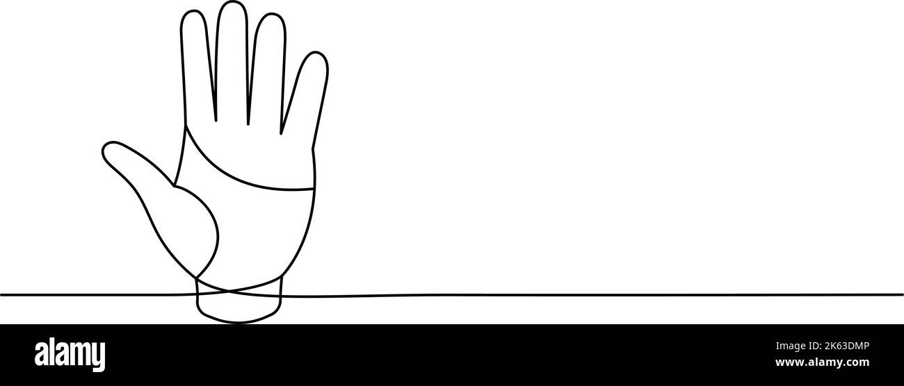 Human hand one line continuous drawing. Human organ continuous one line ...