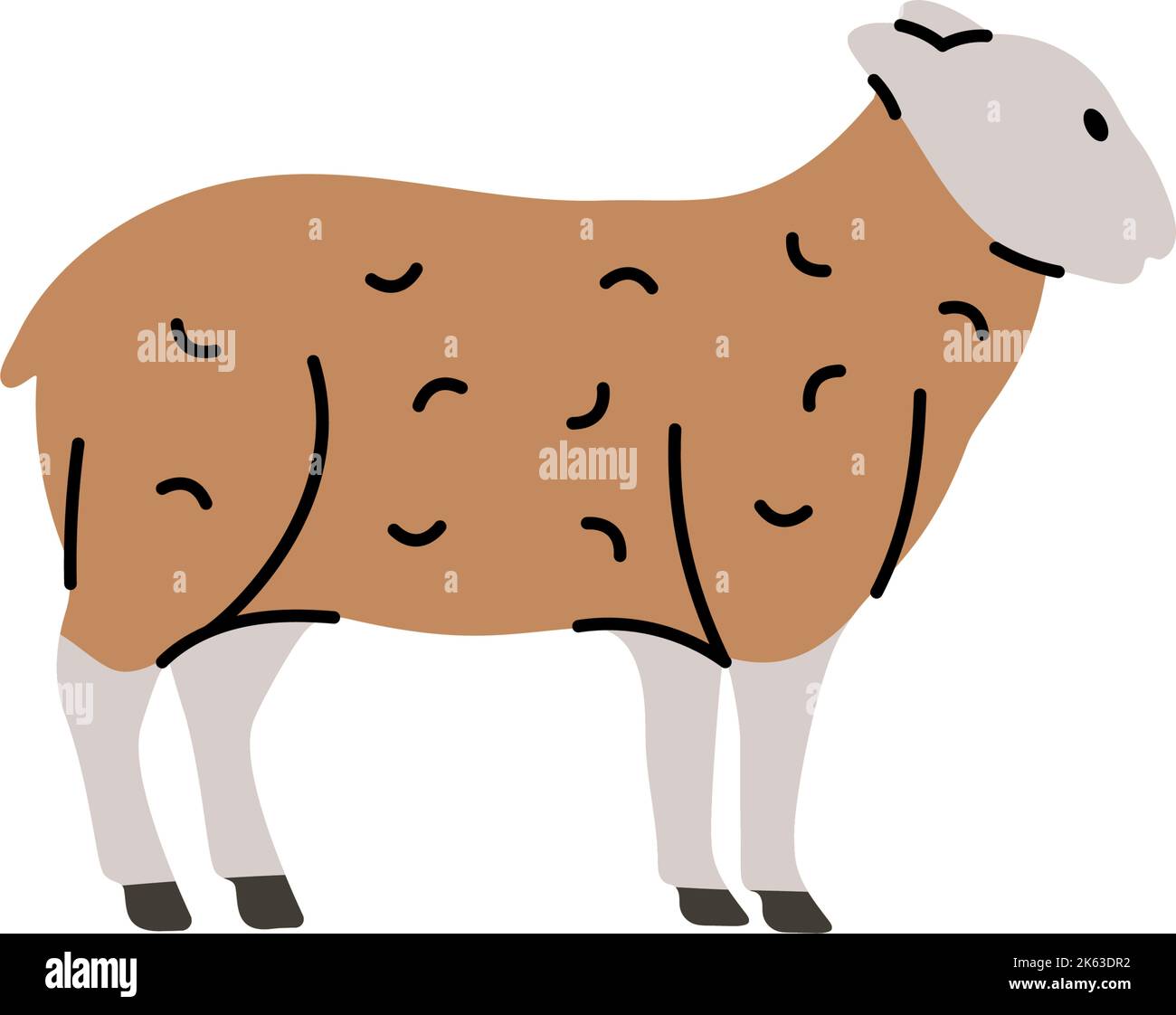 Sheep hand drawn silhouette. Sheep symbol. Ram silhouette. Farm animal ...