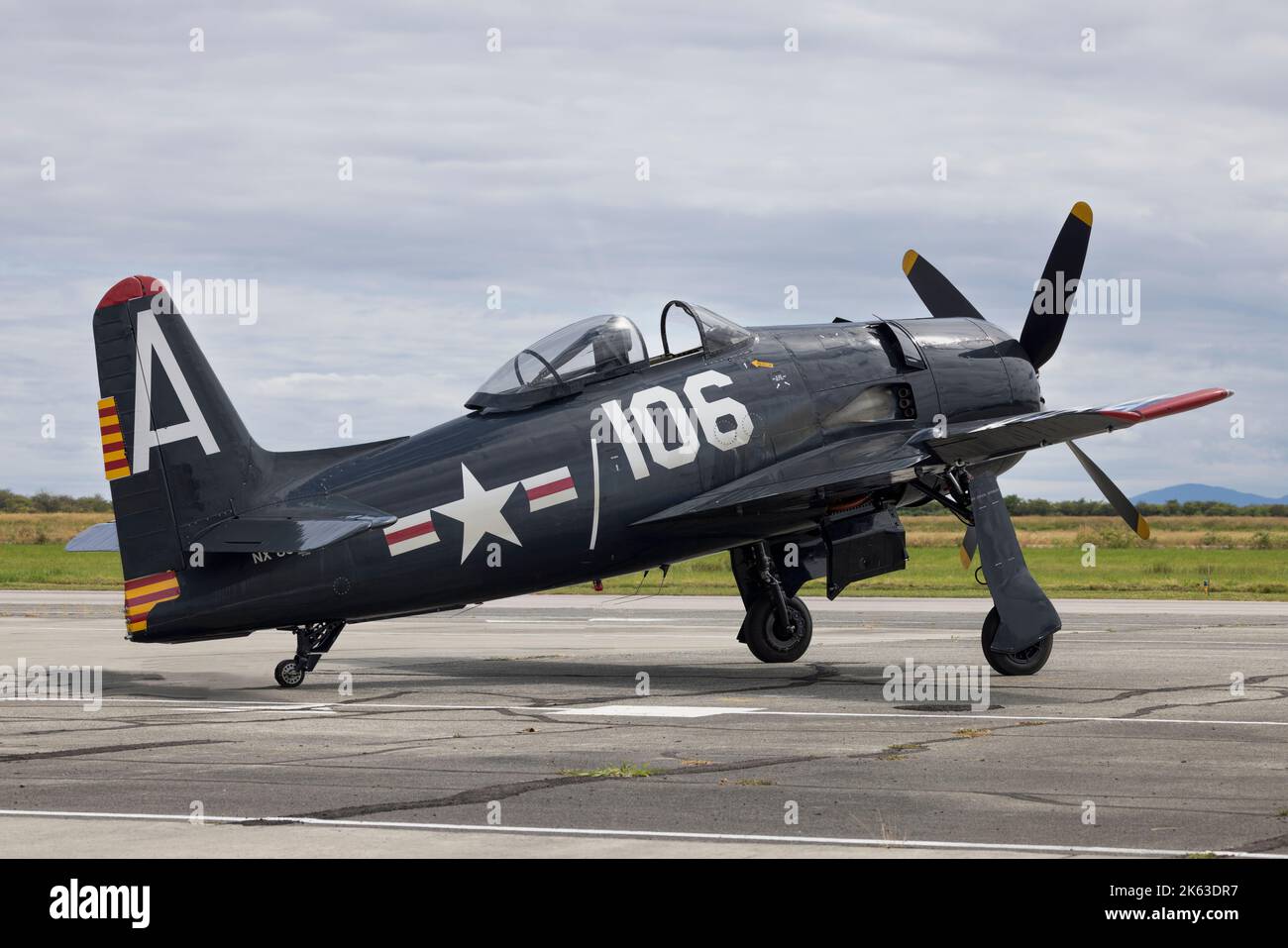 Grumman F8F Bearcat prepares for takeoff Boundary Bay BC Canada Stock ...