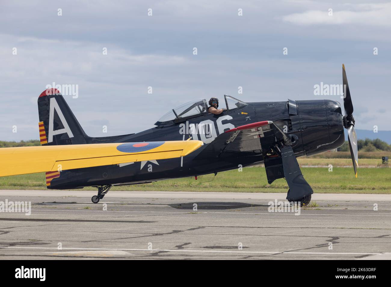 Grumman F8F Bearcat prepares for takeoff Boundary Bay BC Canada Stock ...