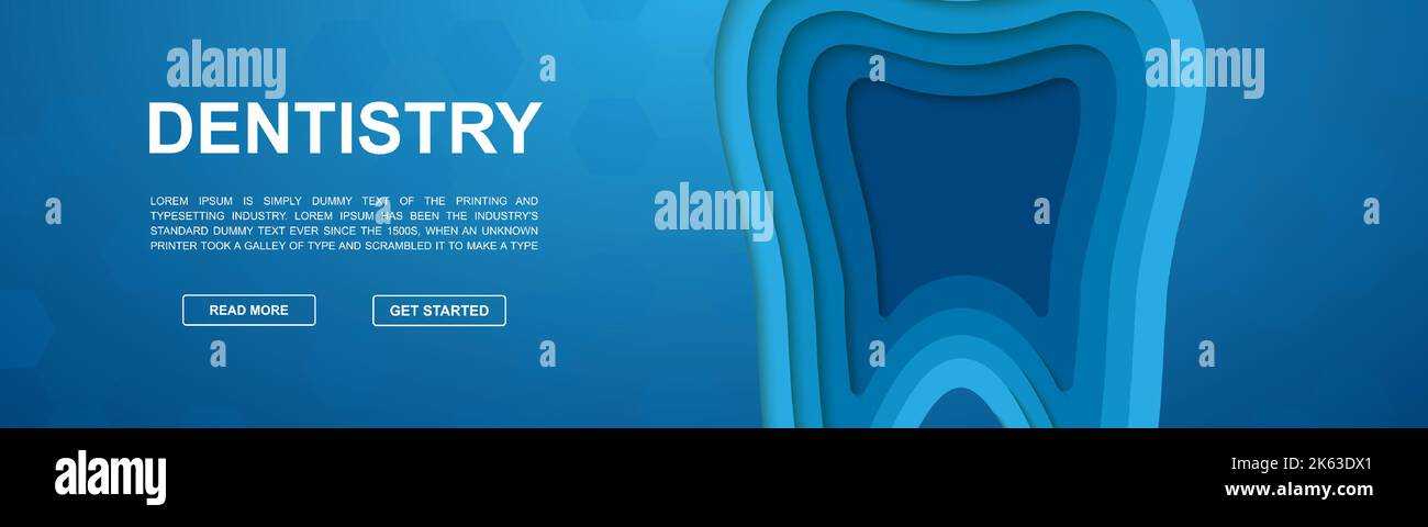 Tooth 3d paper cut symbol for head promotion banner. Dentistry design ...