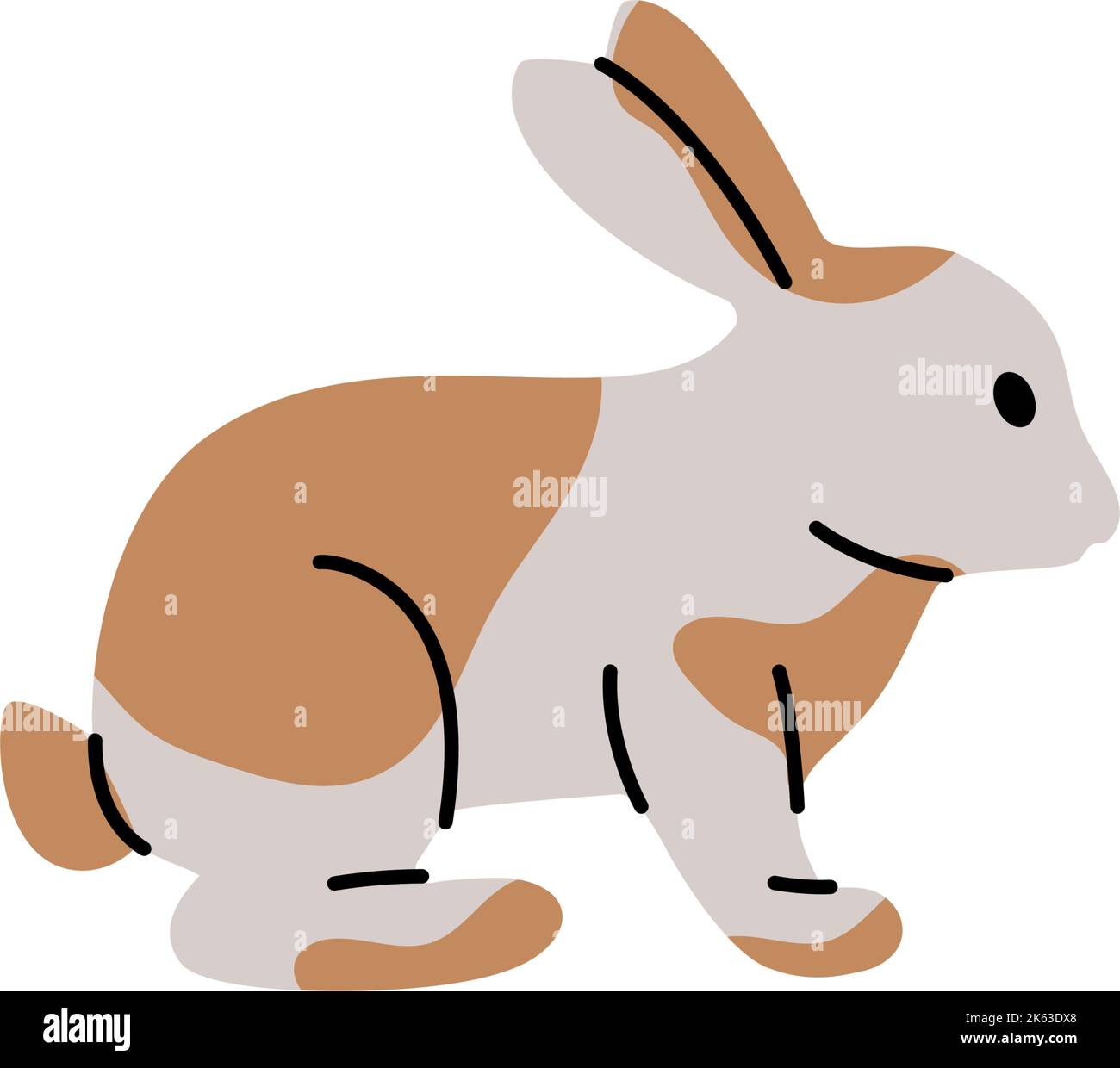 Rabbit hand drawn silhouette. Bunny symbol. Hare silhouette. Farm ...