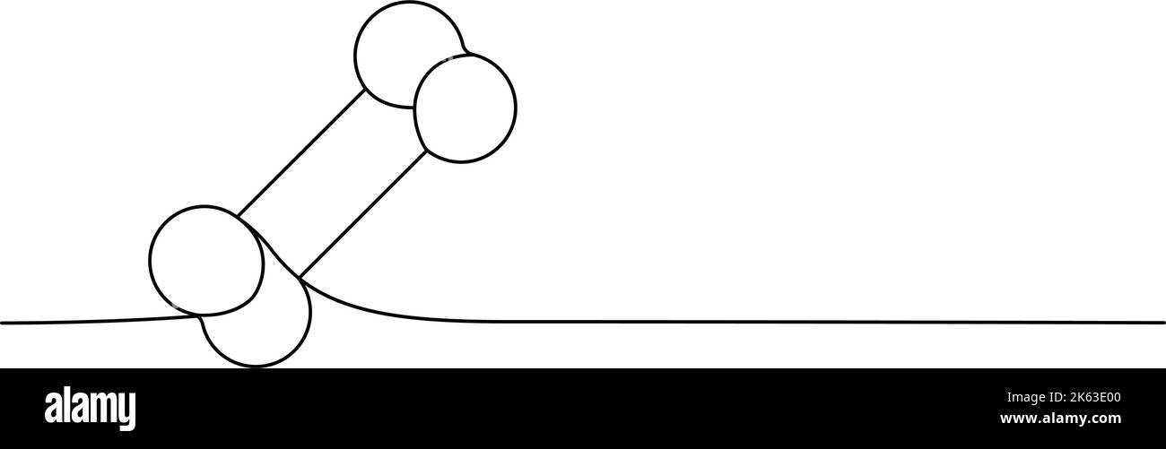 Human bone one line continuous drawing. Human organ continuous one line ...
