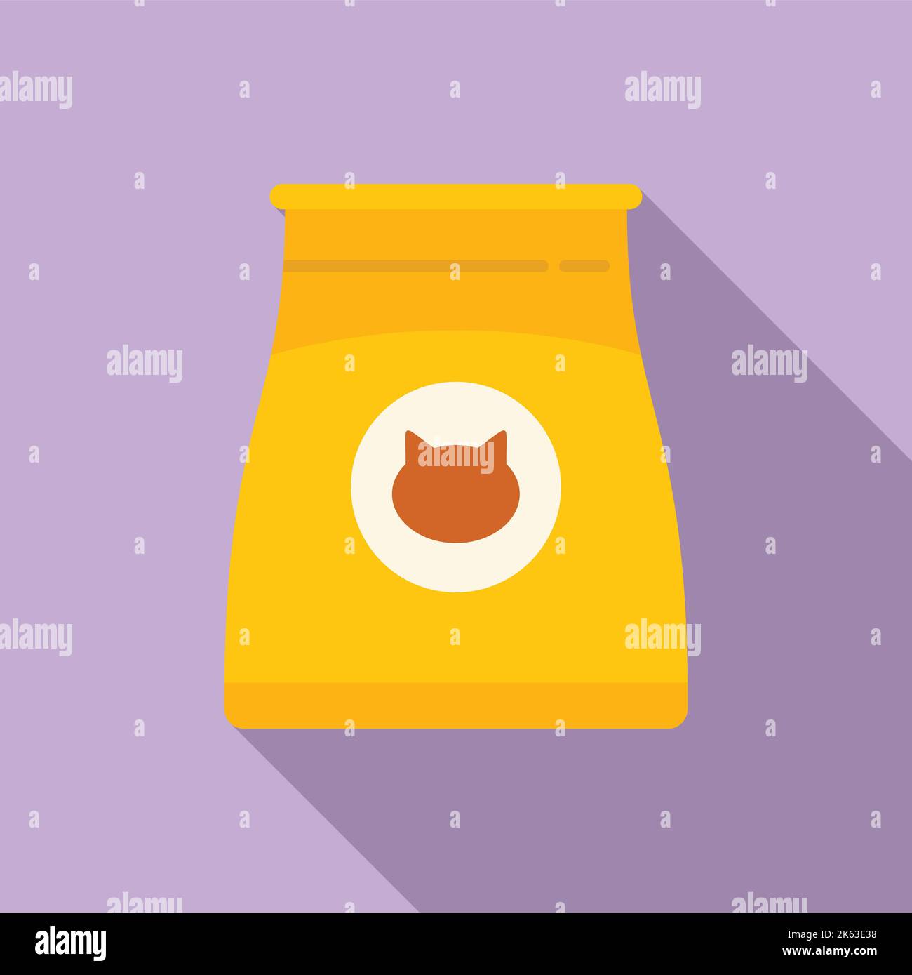 Full cat pack icon flat vector. Dry feed. Animal package Stock Vector ...