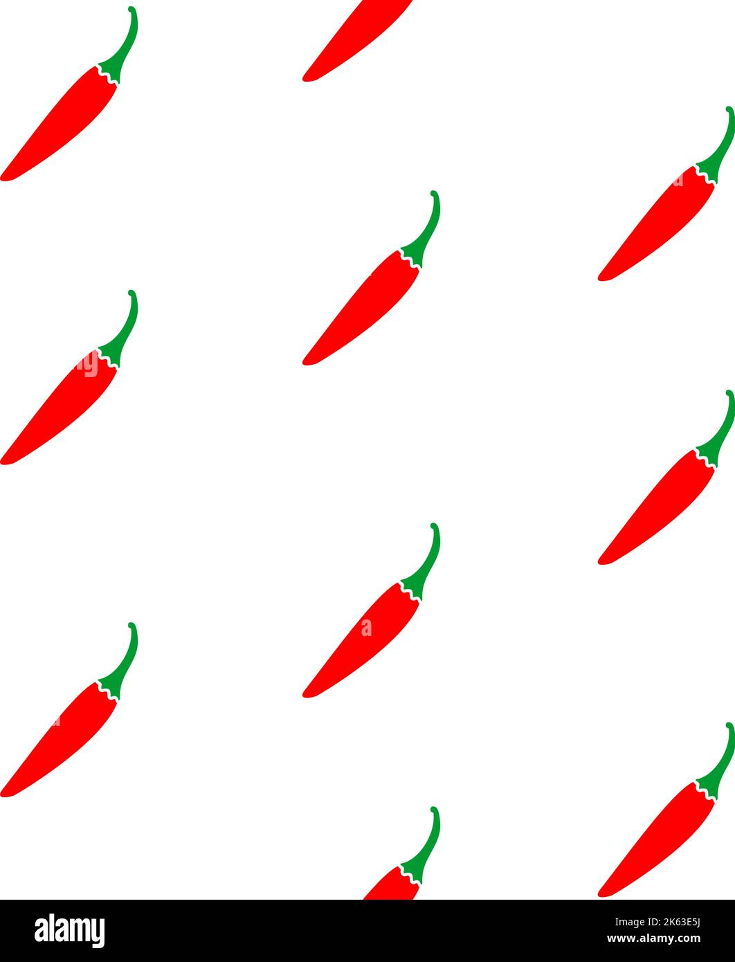 Hand drawn peppers pattern. Set of red hot chili peppers. Farm products ...