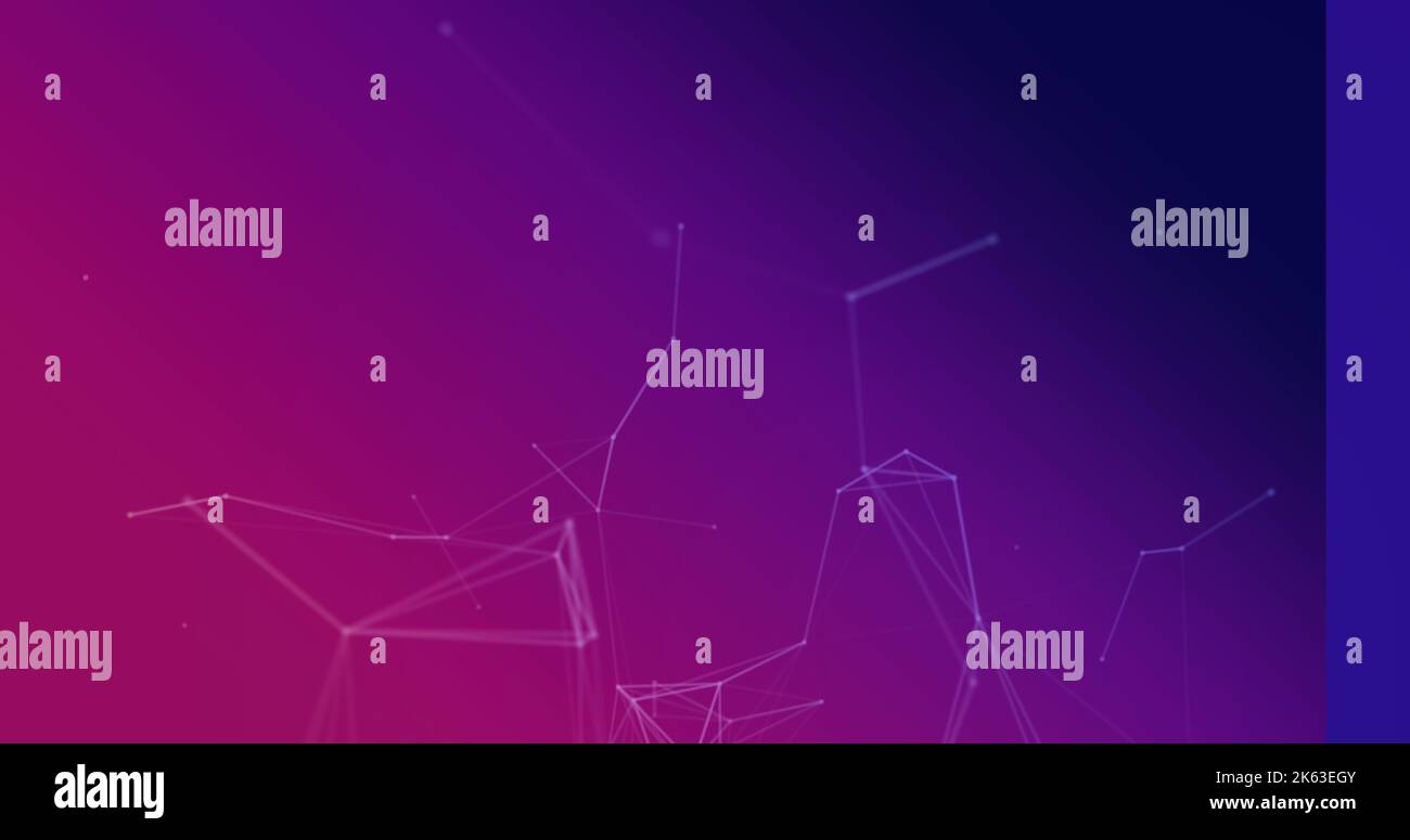 Composition of network of connections on purple background Stock Photo ...