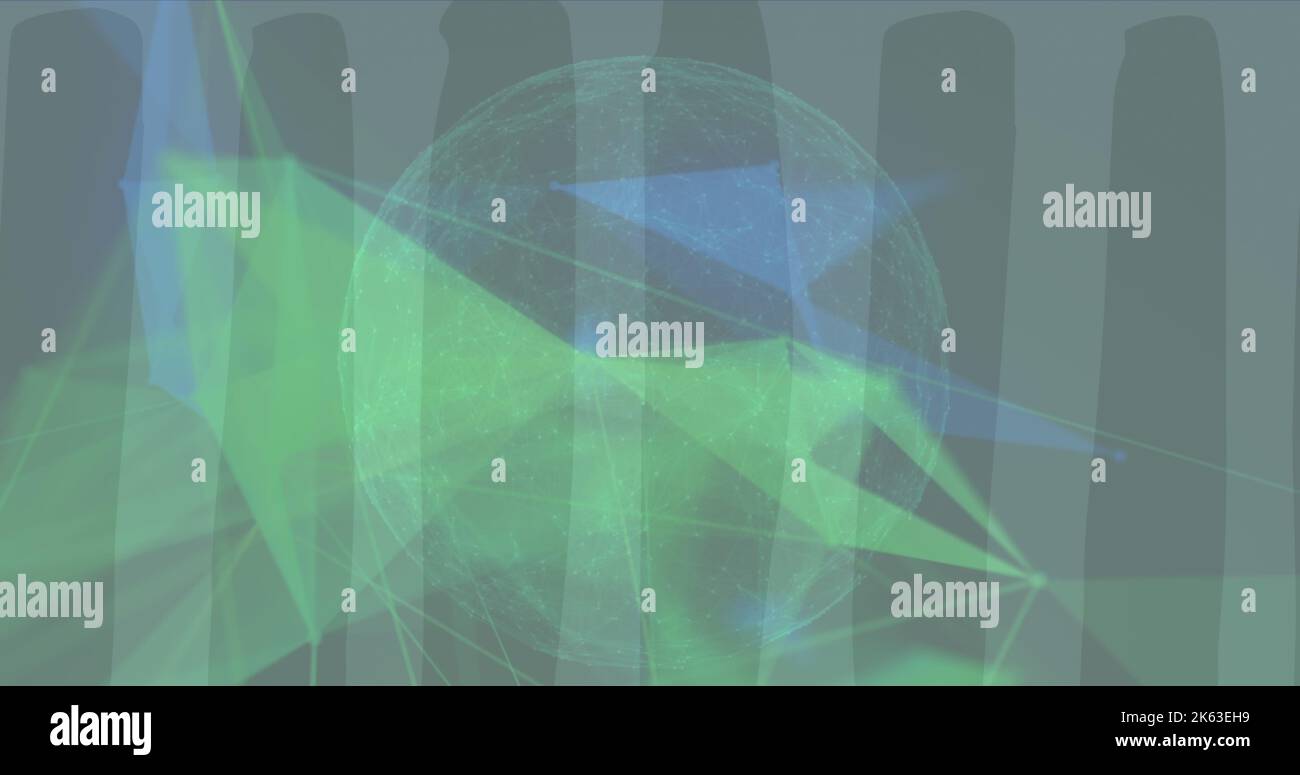 Animation network connections green shapes hi-res stock photography and ...
